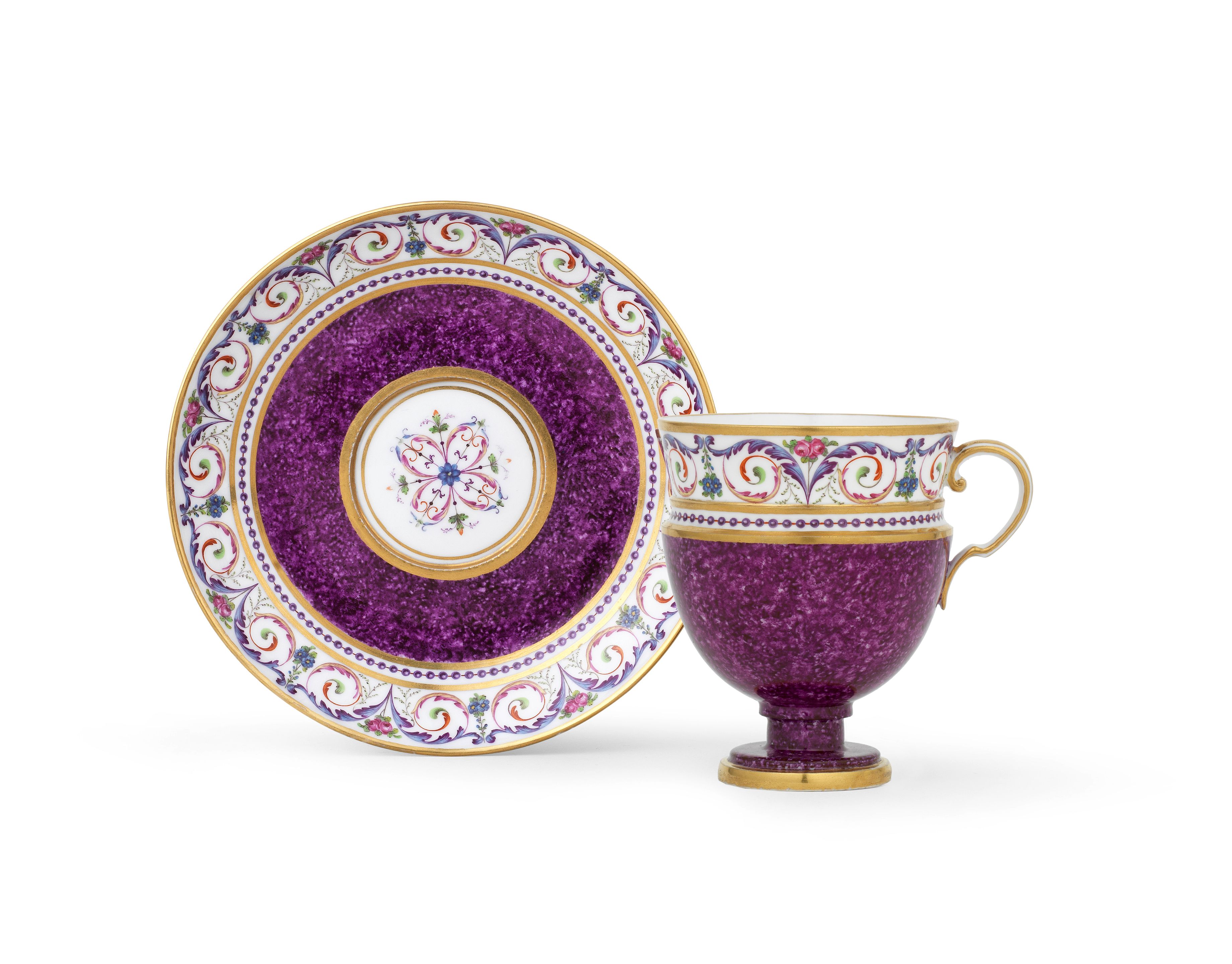Bonhams : A rare Sèvres hard-paste cup and saucer, circa 1793