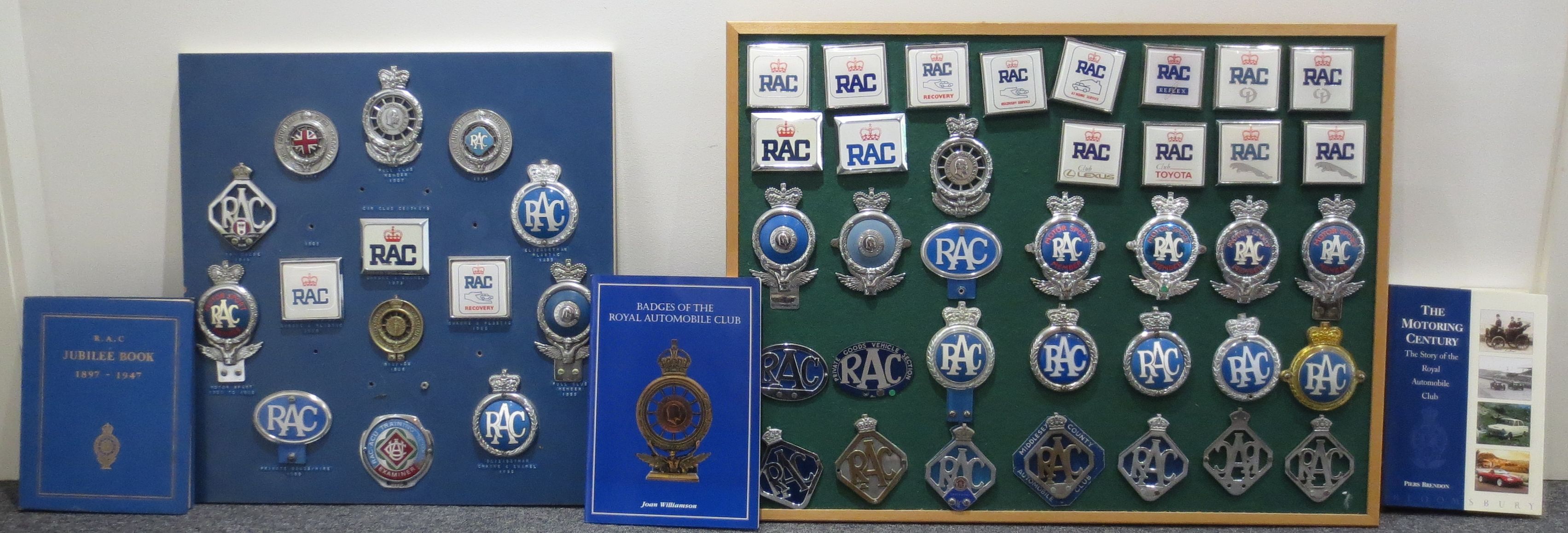Bonhams Cars : Two display boards of Royal Automobile Club car badges ...