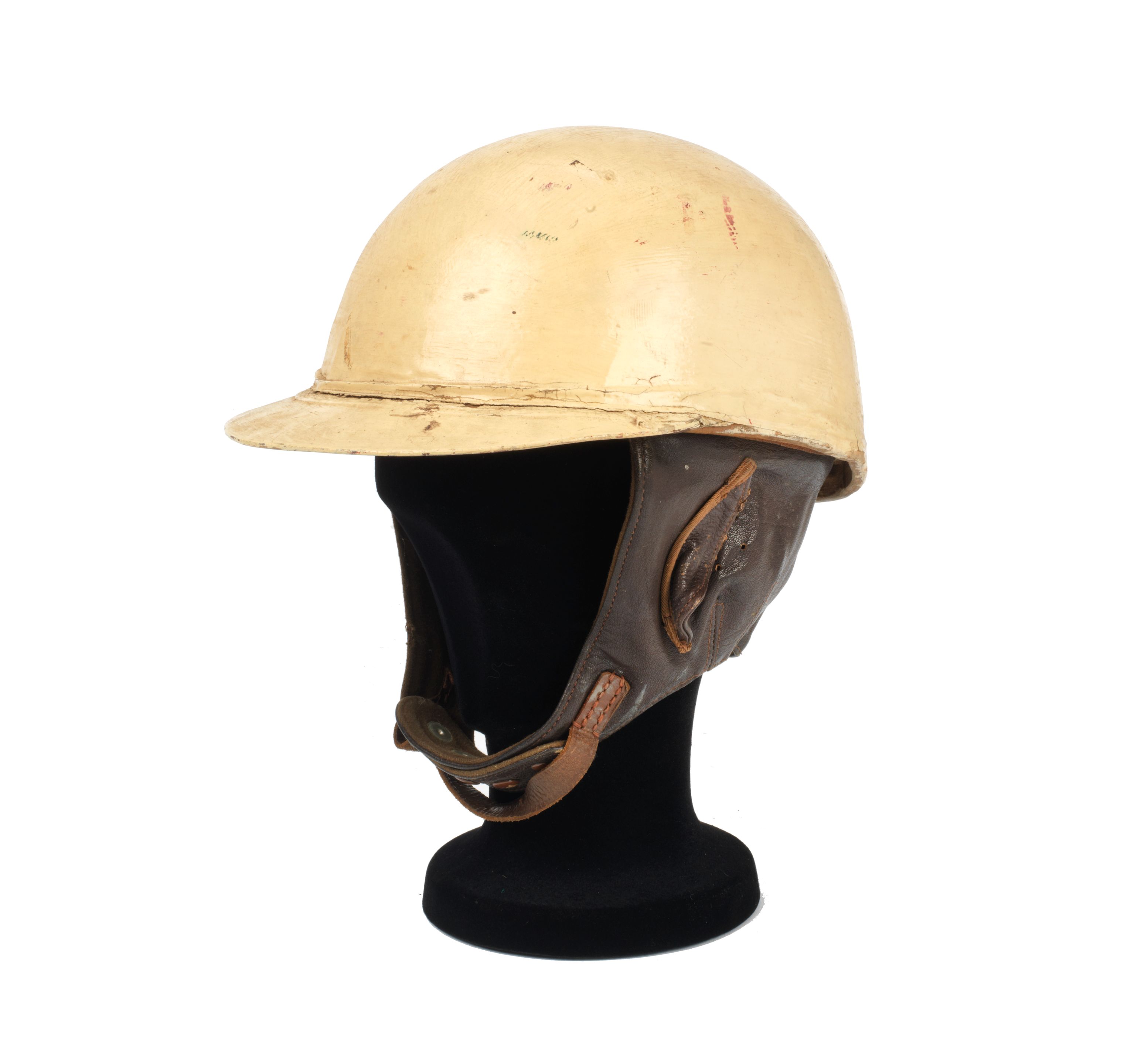 Bonhams Cars : A 1950s peaked race helmet,