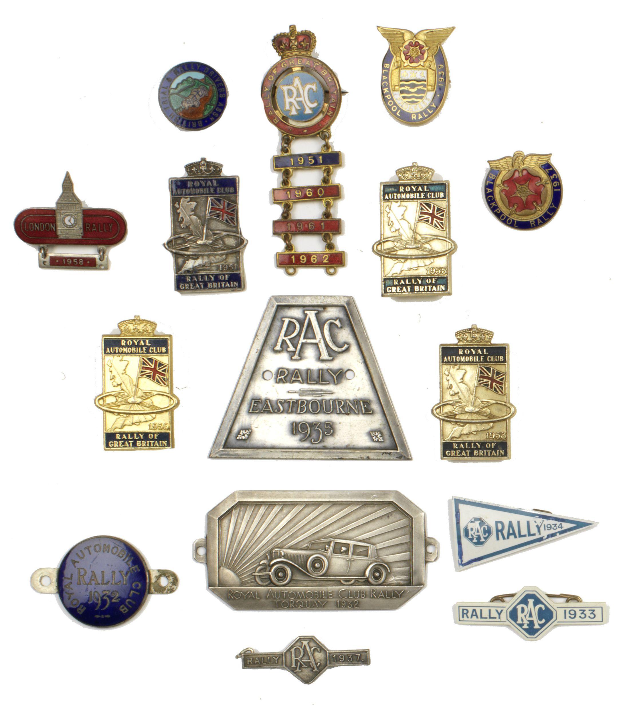 Bonhams Cars Fifteen Assorted British Rally Plaques And Lapel Badges