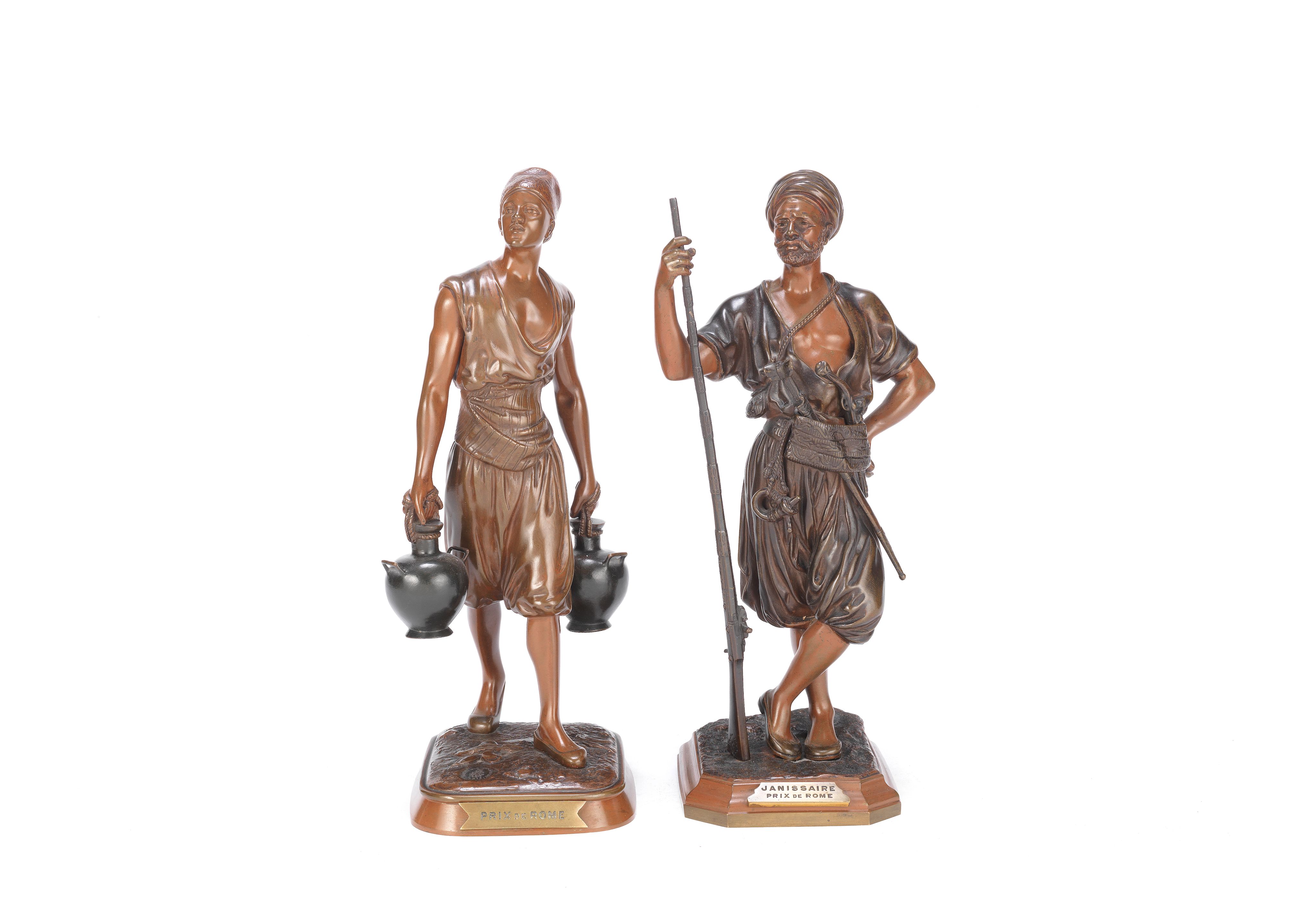 Bonhams : Marcel Debut (French, 1865-1933) A near pair of patinated ...