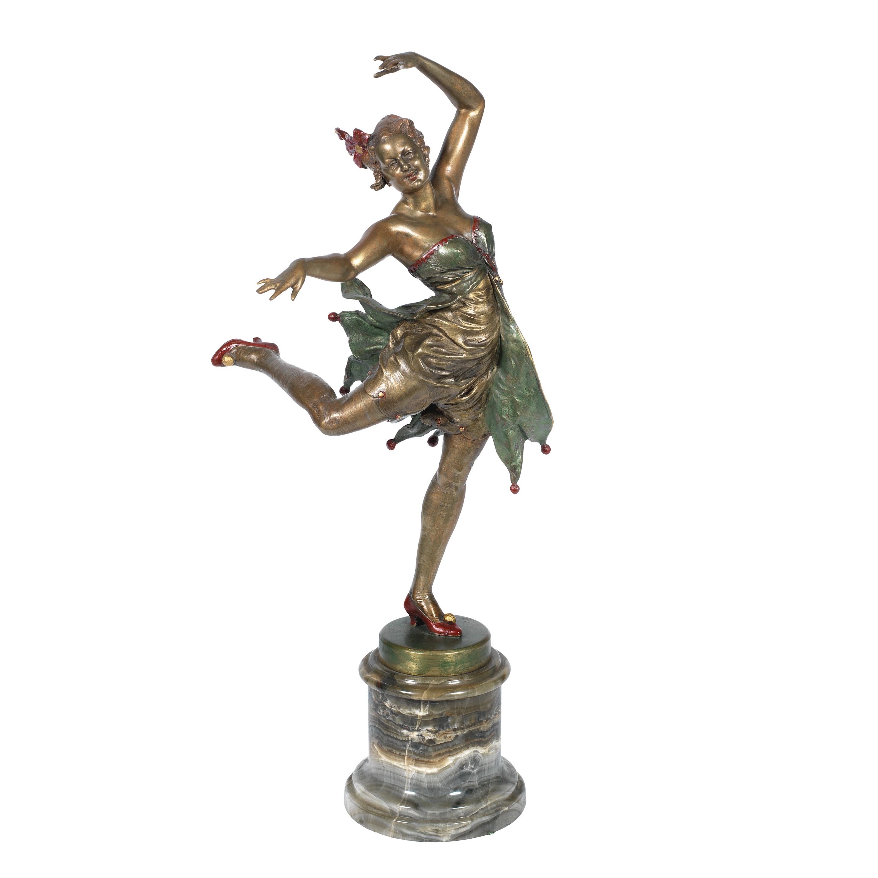 Bonhams : an art deco gilded and cold-painted study of an exotic dancer ...