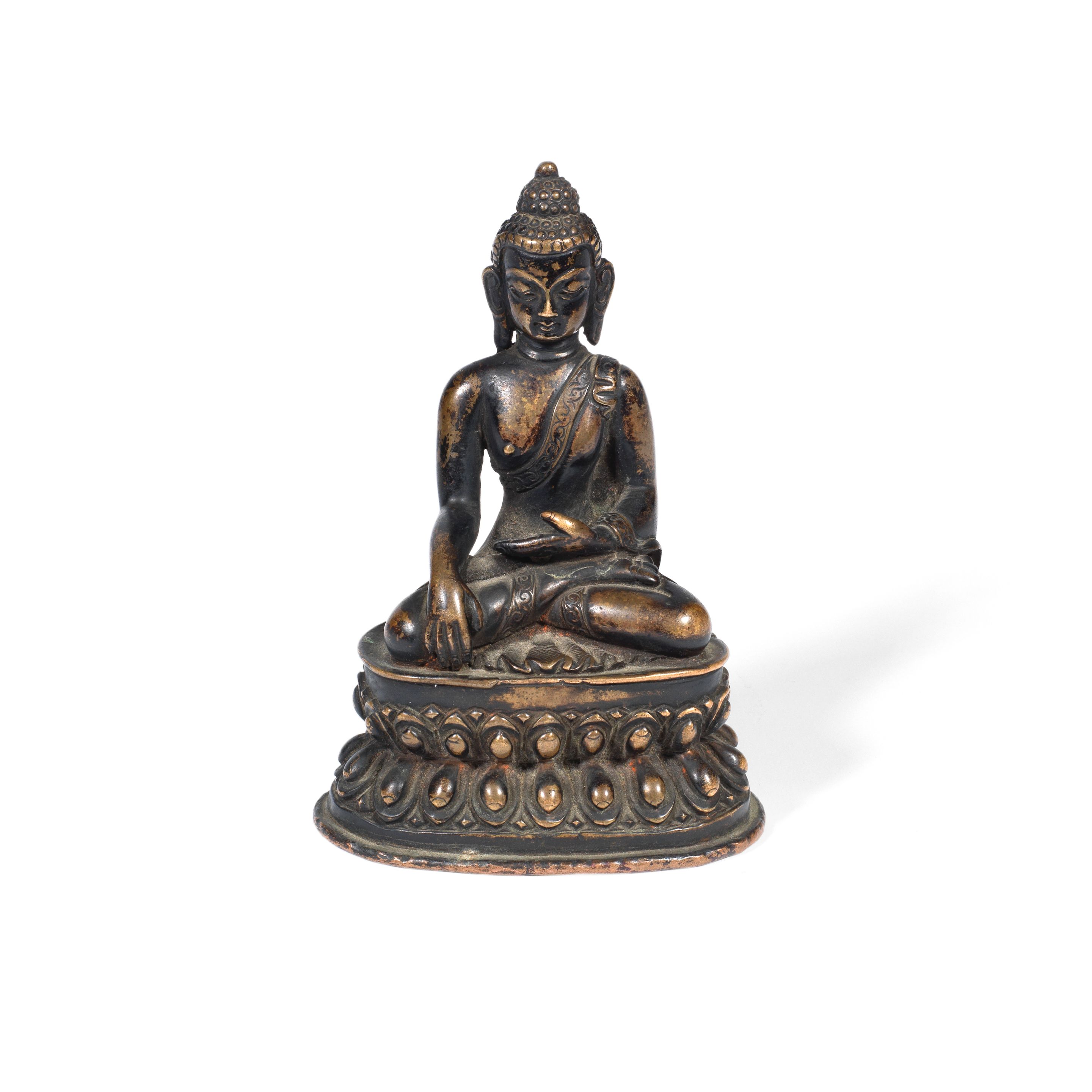 Bonhams : A SMALL BRONZE FIGURE OF BUDDHA Tibet, 16th/17th century