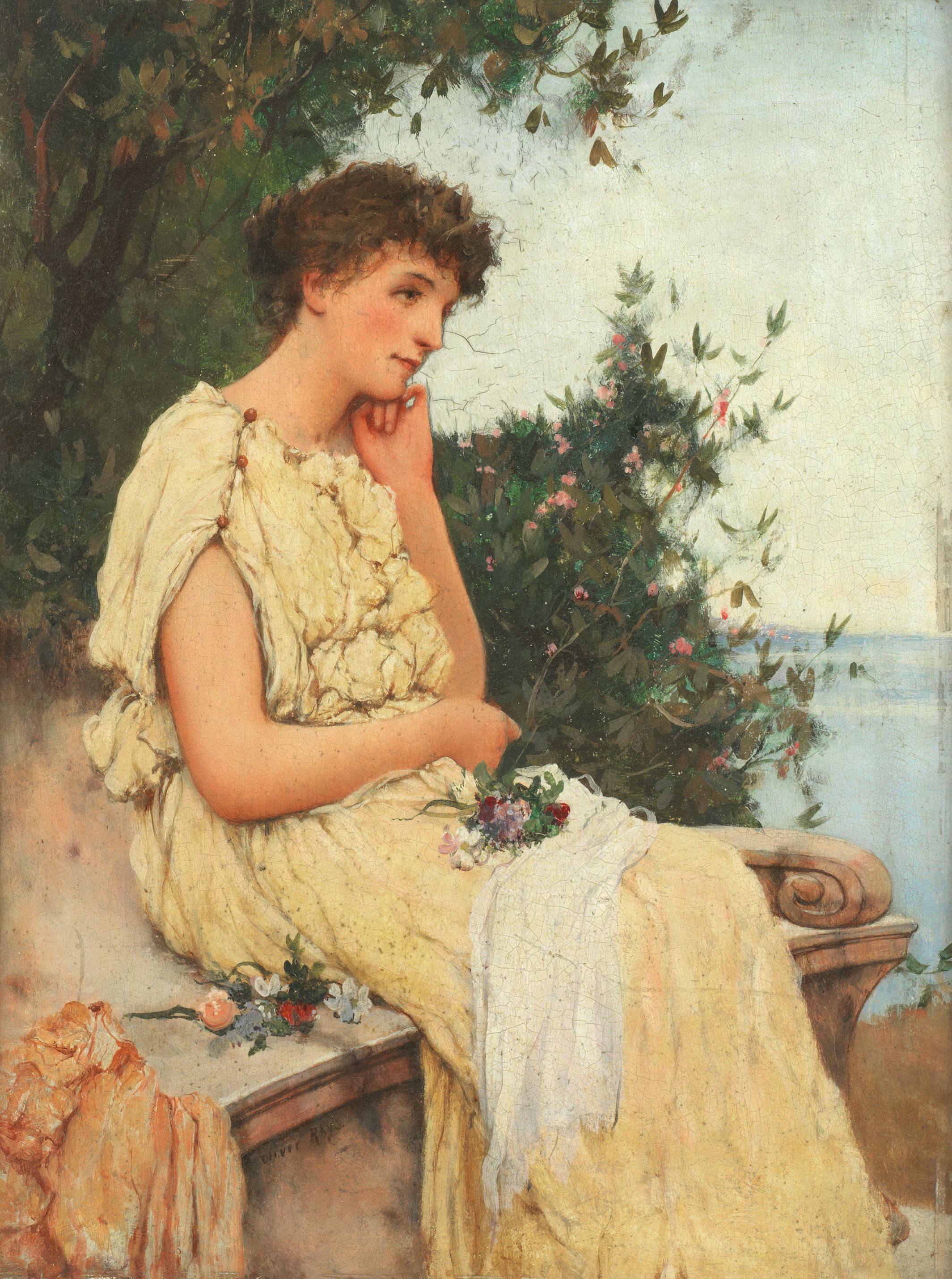 Bonhams : Oliver Rhys (British, active 1876-1895) Contemplation