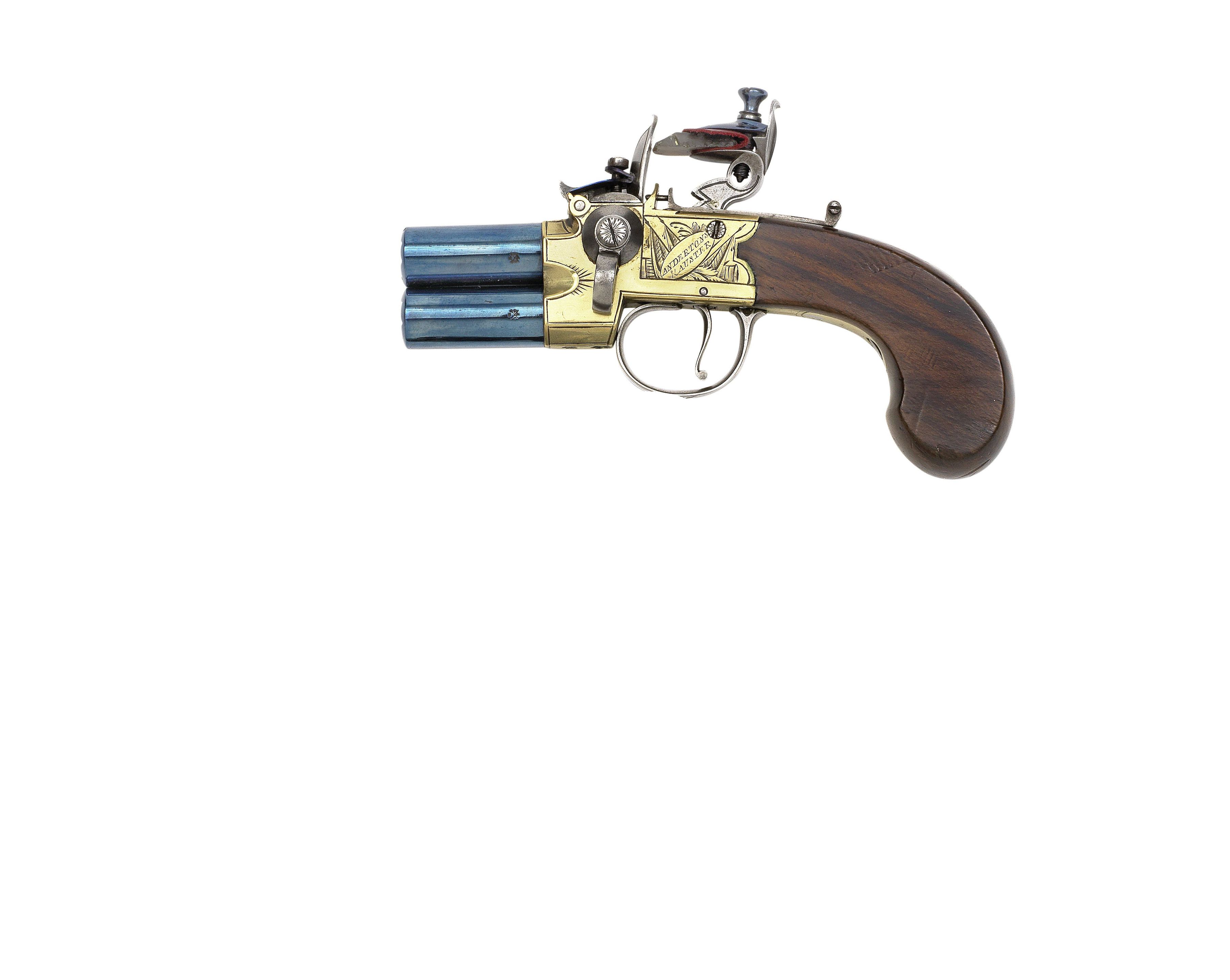 Bonhams : A Cased 90-Bore Flintlock Box-Lock Over-And-Under Tap-Action ...
