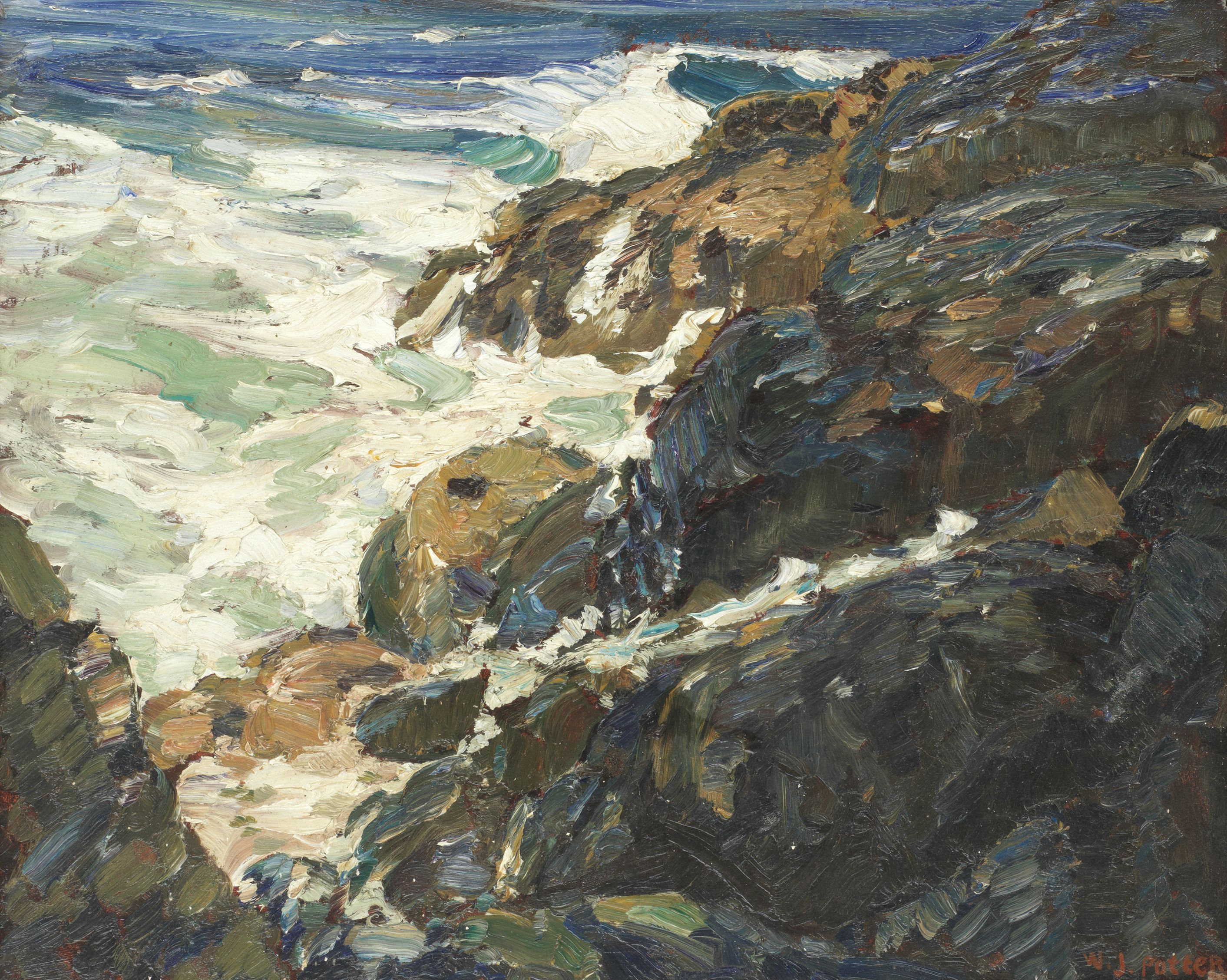 Bonhams : William J. Potter (American, 1883-1964) The Cornish coast
