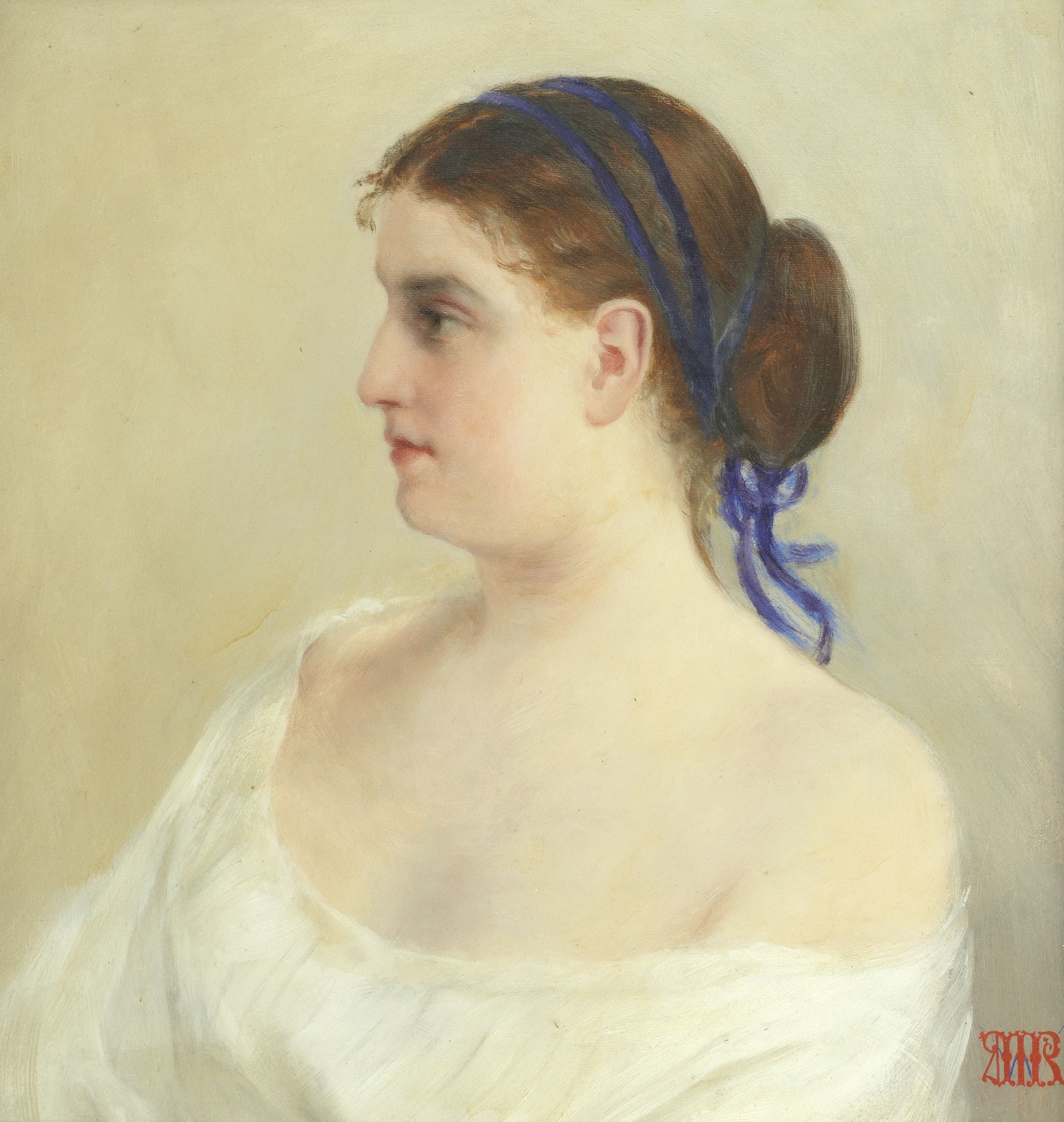 Bonhams : Matthew White Ridley (British, 1837-1888) Portrait of a young ...