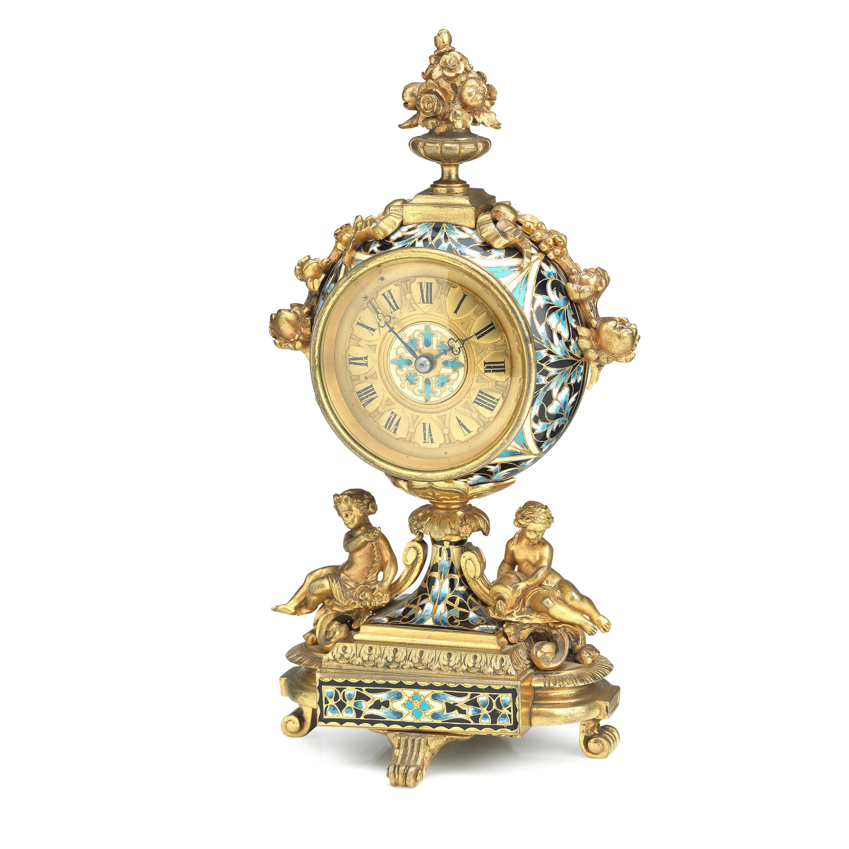 Bonhams : A French 19th century bronze and champleve enamel boudoir ...