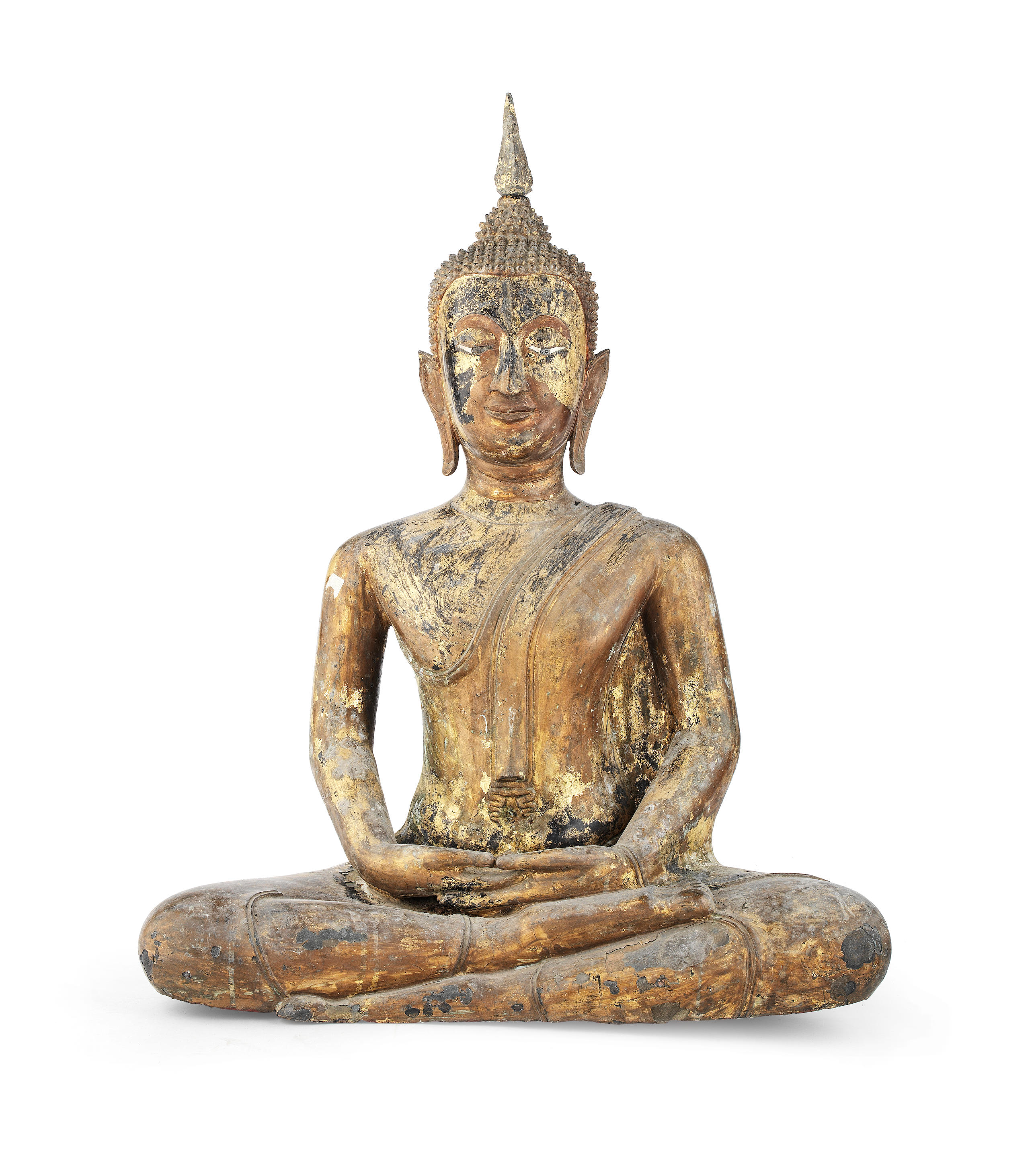 Bonhams A Large Gilt Lacquered Copper Alloy Figure Of Buddha Thailand