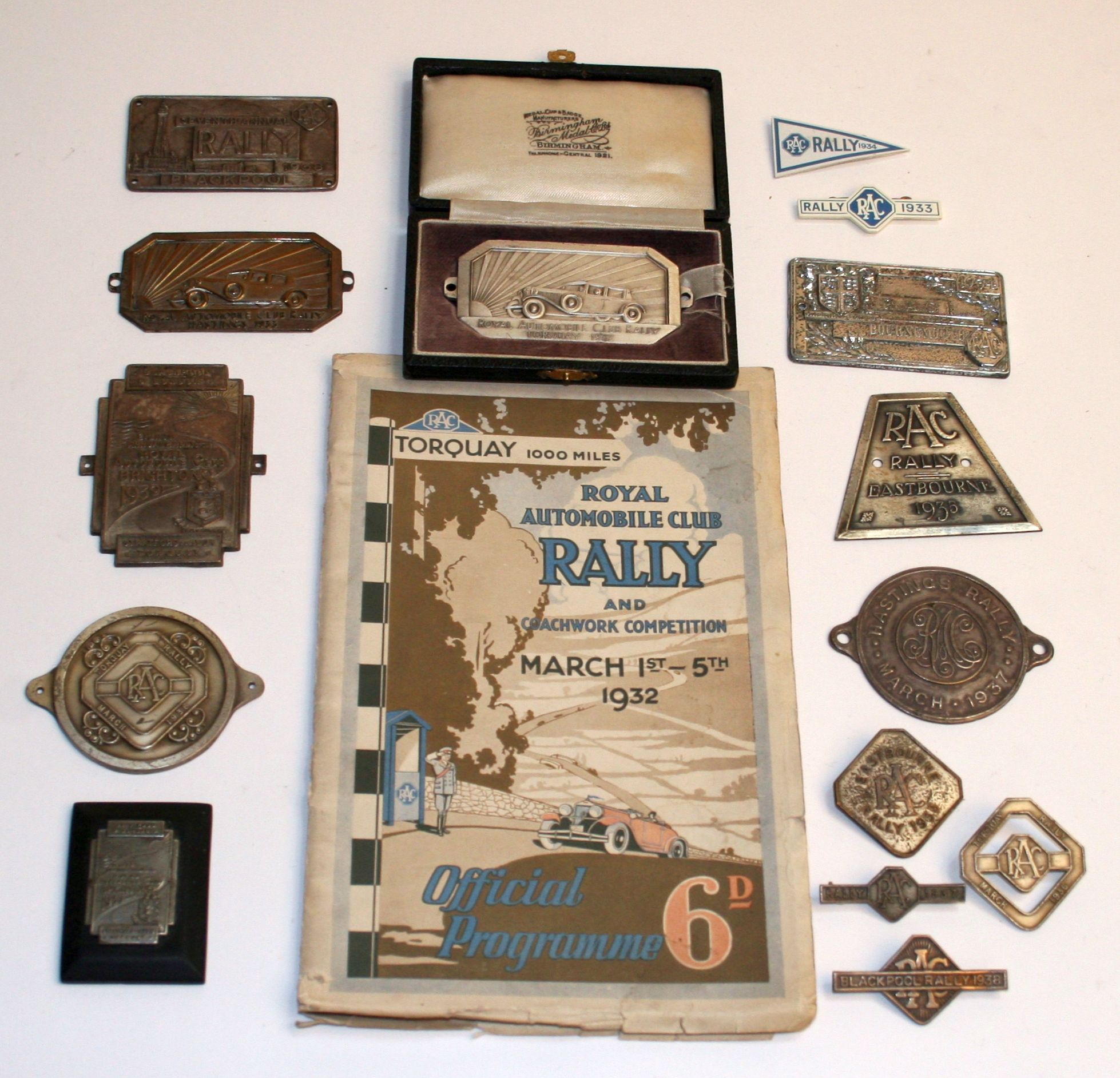Bonhams Cars : A good collection of pre-war RAC Rally badges and ...