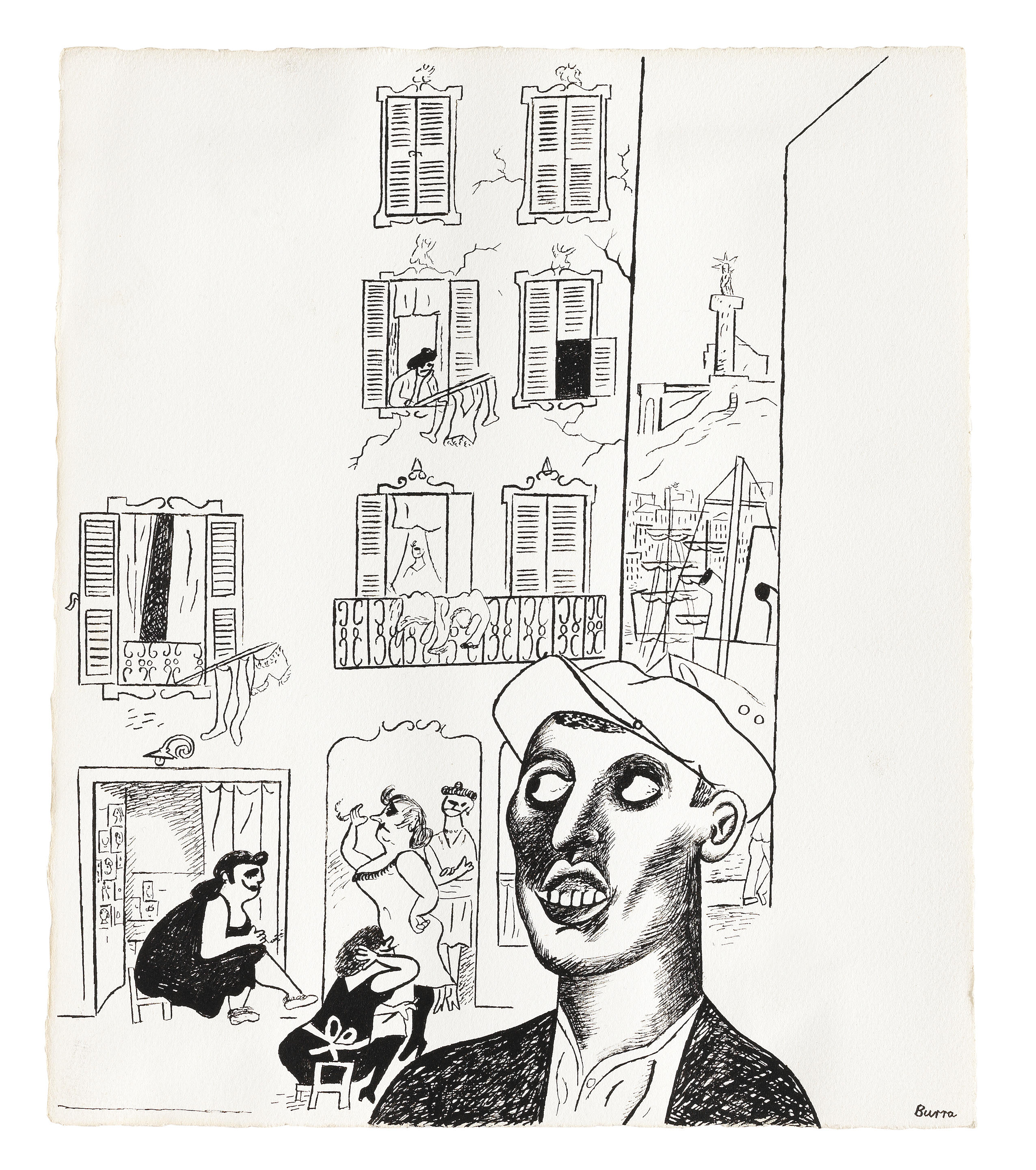 Bonhams Edward Burra British 1905 1976 The Bordello 253 X 216 Cm 10 X 8 12 In