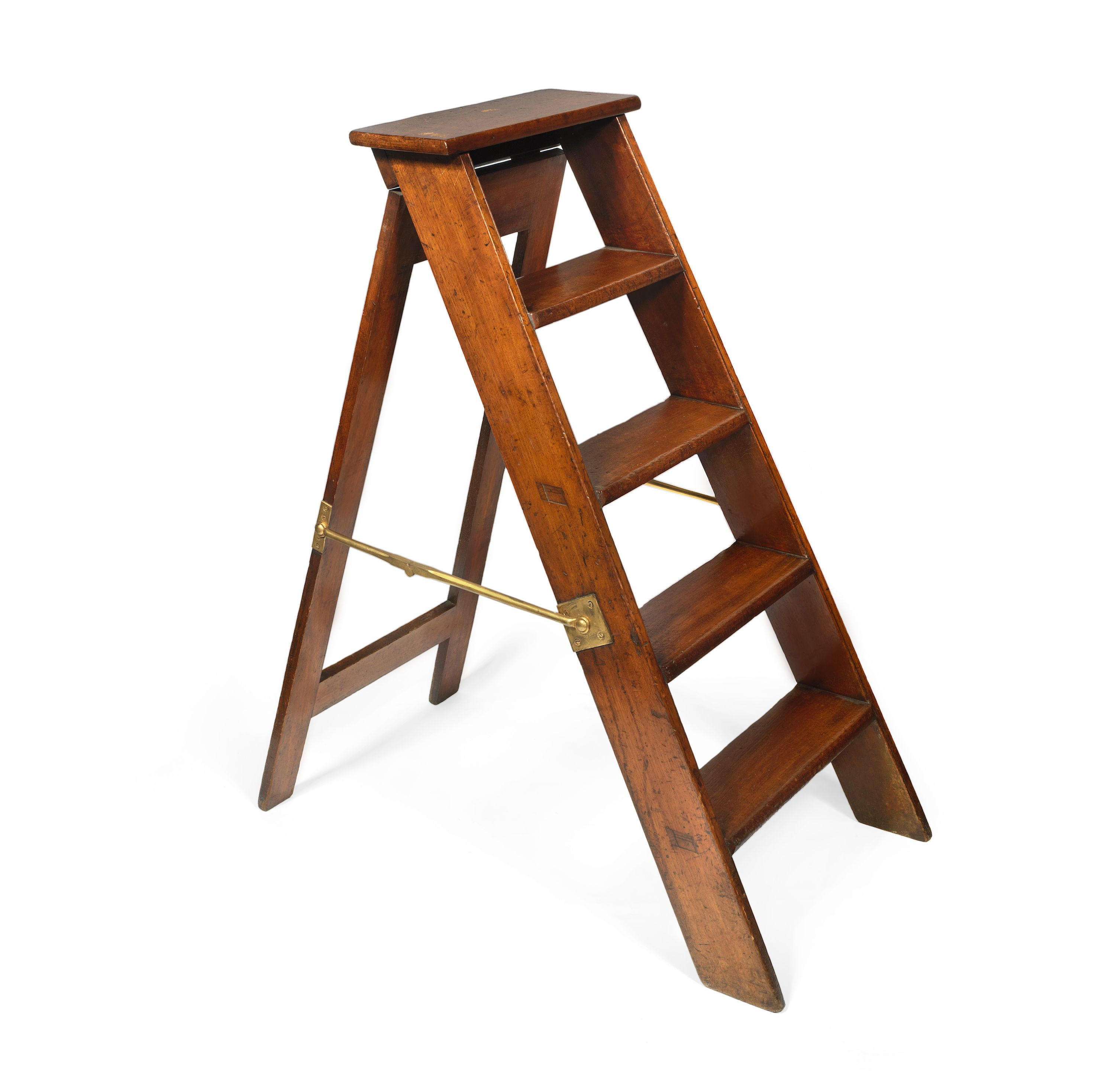 Bonhams : A Victorian mahogany library ladder