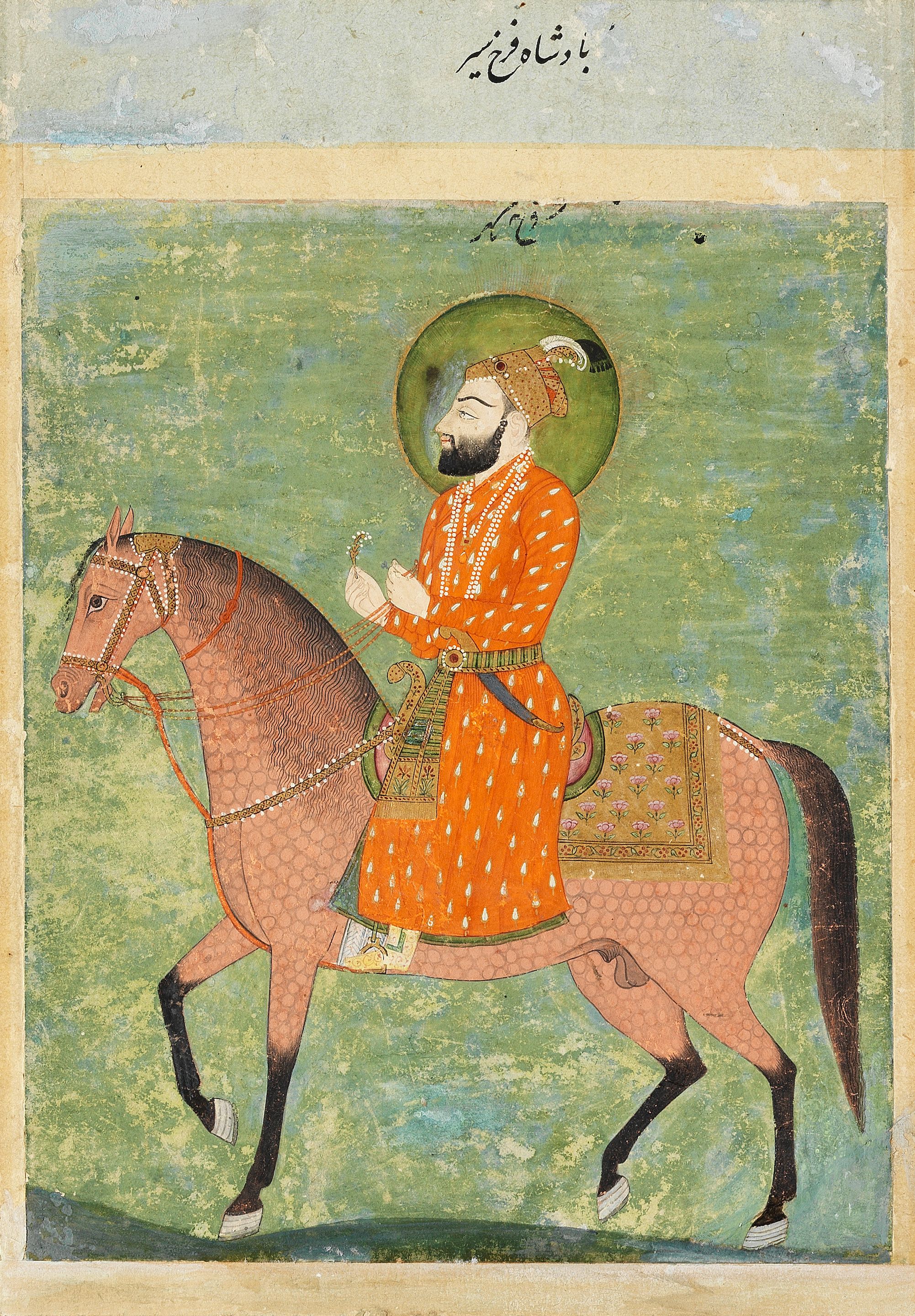 Bonhams : The Mughal Emperor Farrukhsiyar (reg. 1713-19) on horseback ...