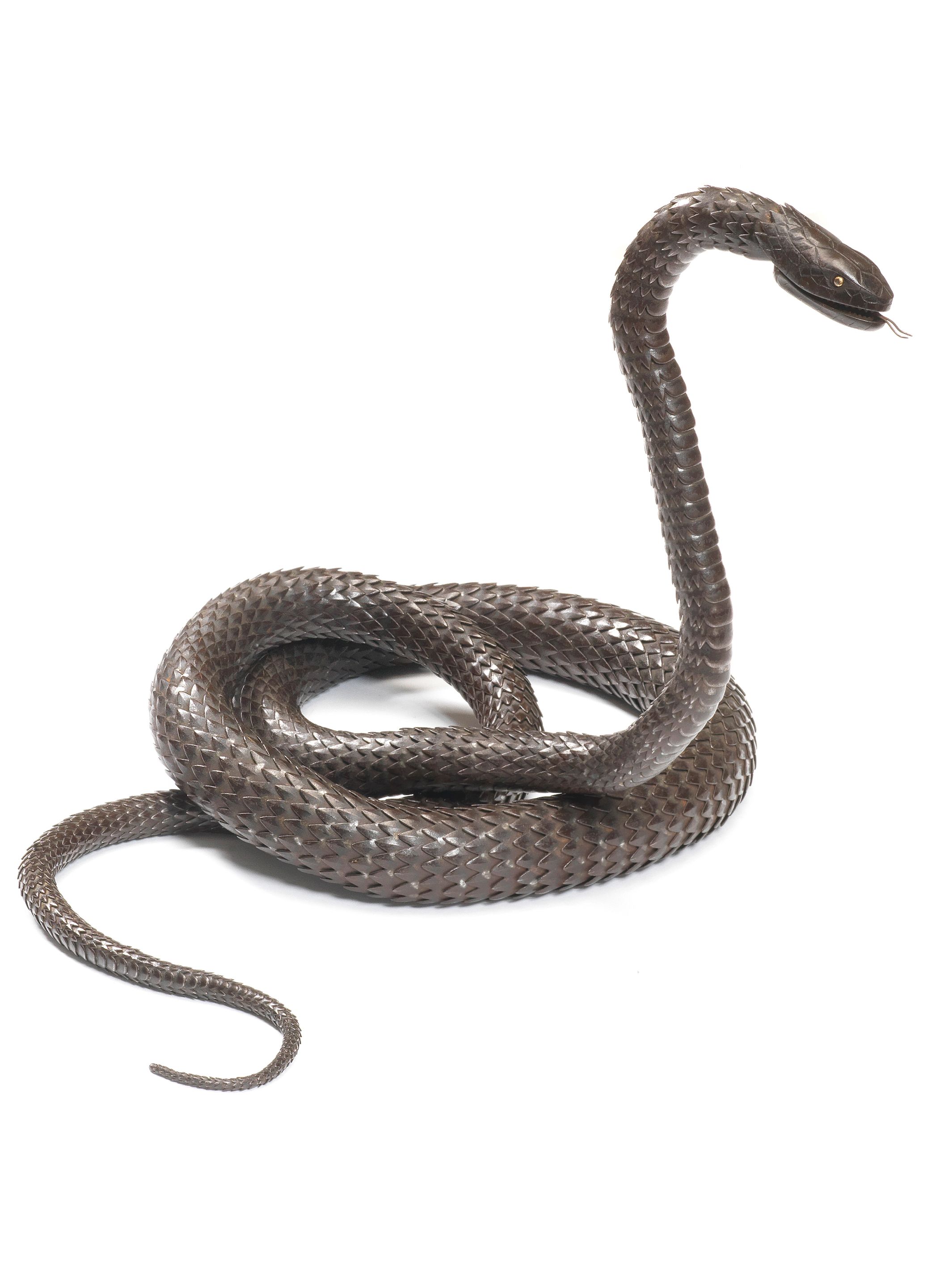 Bonhams : TANAKA TADAYOSHI (ALSO KNOWN AS MUNEYOSHI , DIED 1950) IRON ARTICULATED MODEL OF A ...