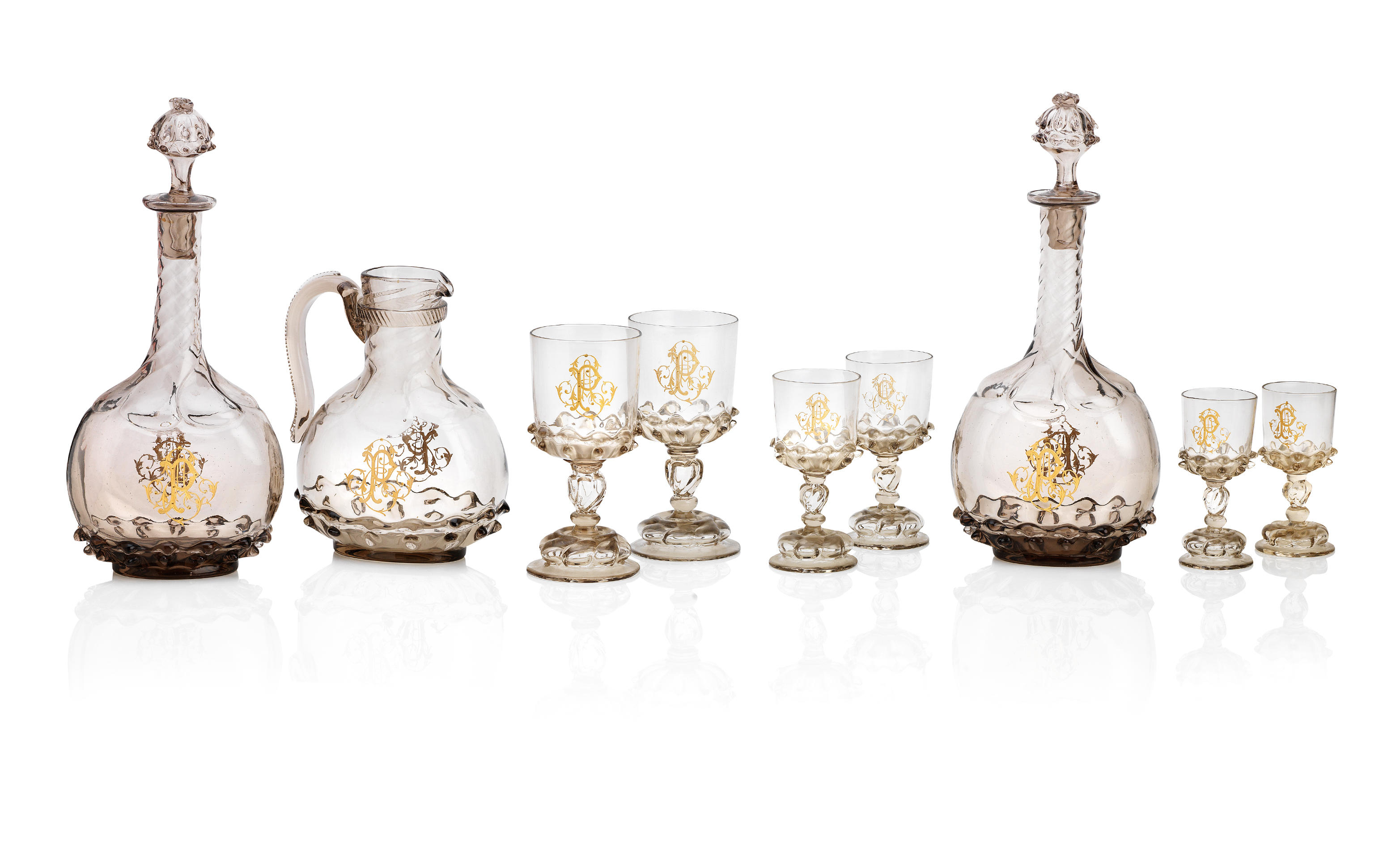Bonhams A Suite Of Venetian Glassware Late 19th Century
