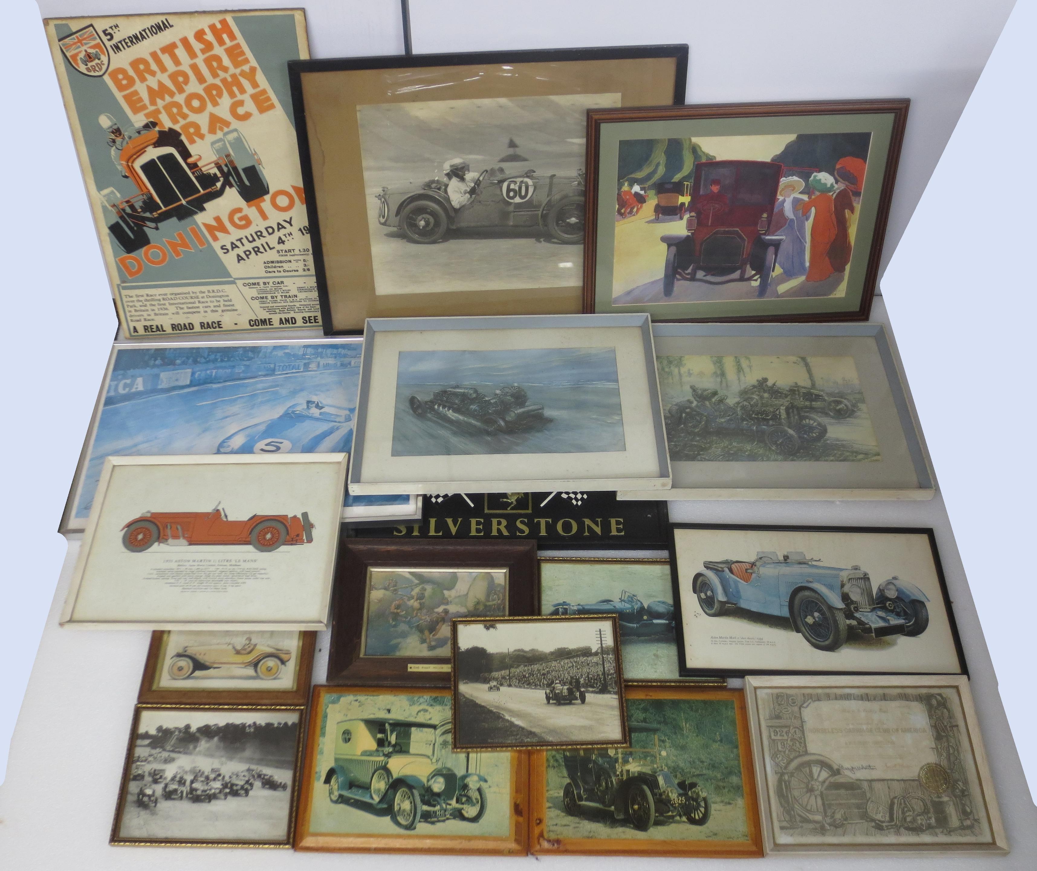 Bonhams Cars Assorted Framed Motoring Prints Qty