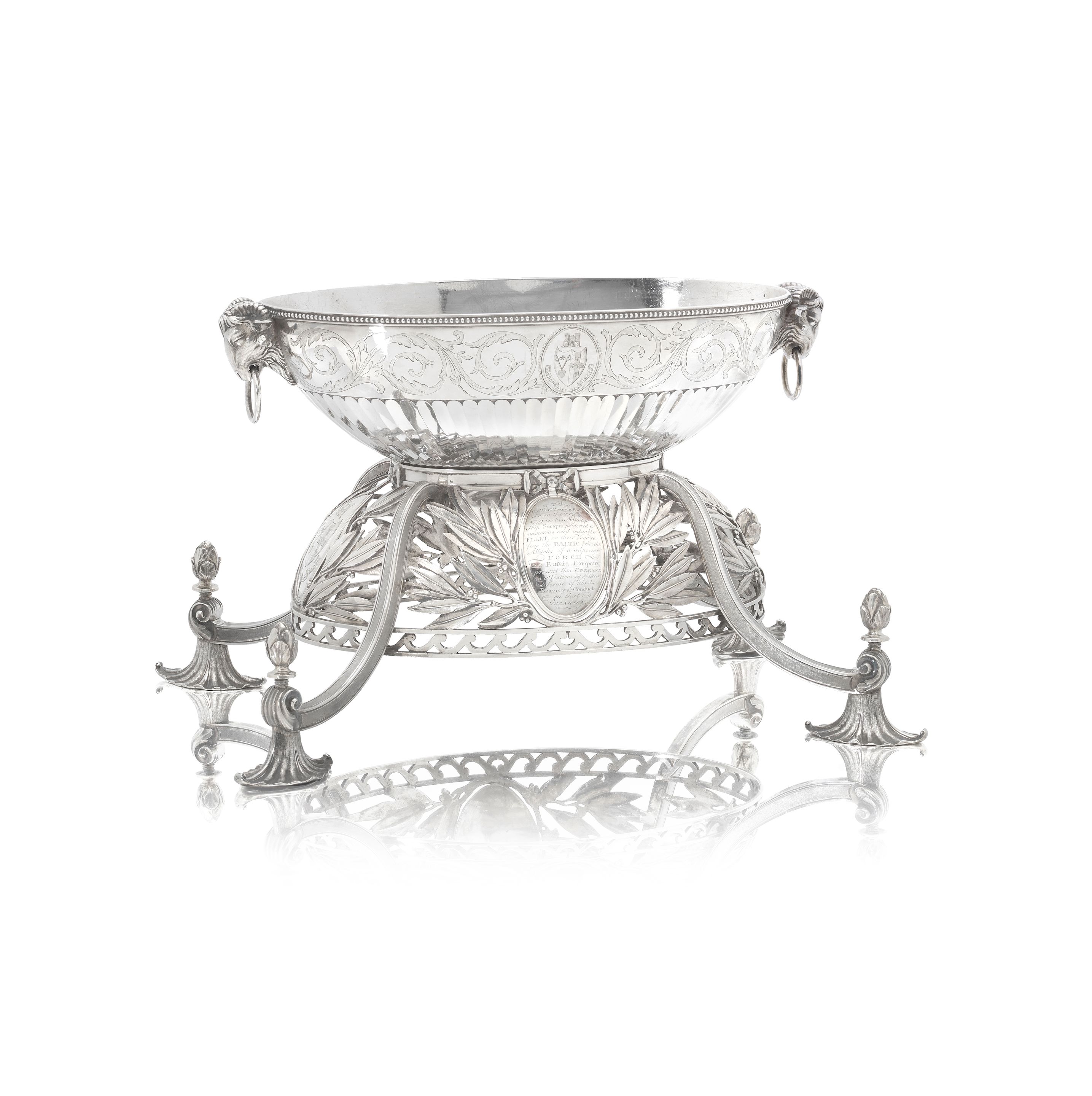 Bonhams : A George III silver epergne / centrepiece Naval and American ...