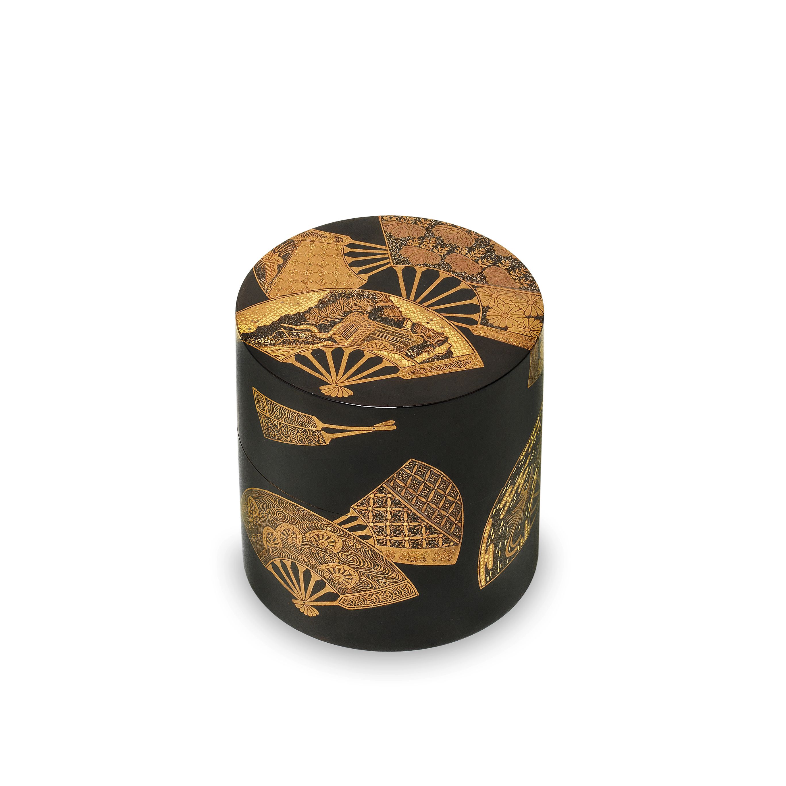 Bonhams : A black-lacquer nakatsugi (cylindrical tea container) By ...