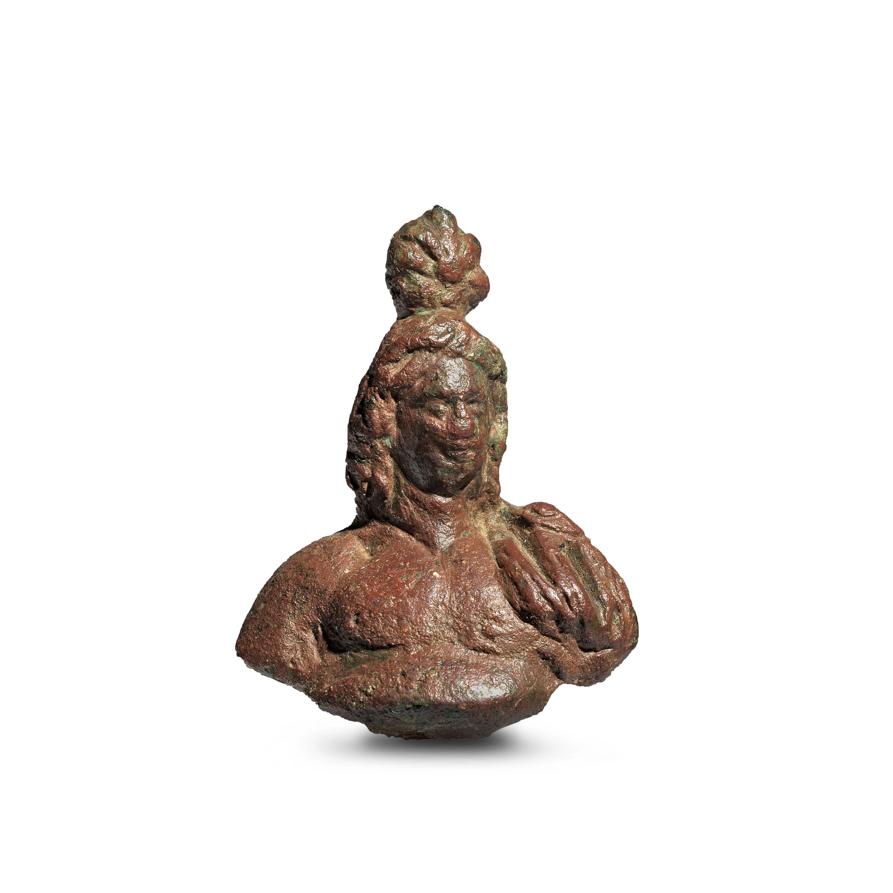 Bonhams : A small Roman bronze bust of Alexander Cosmocrator
