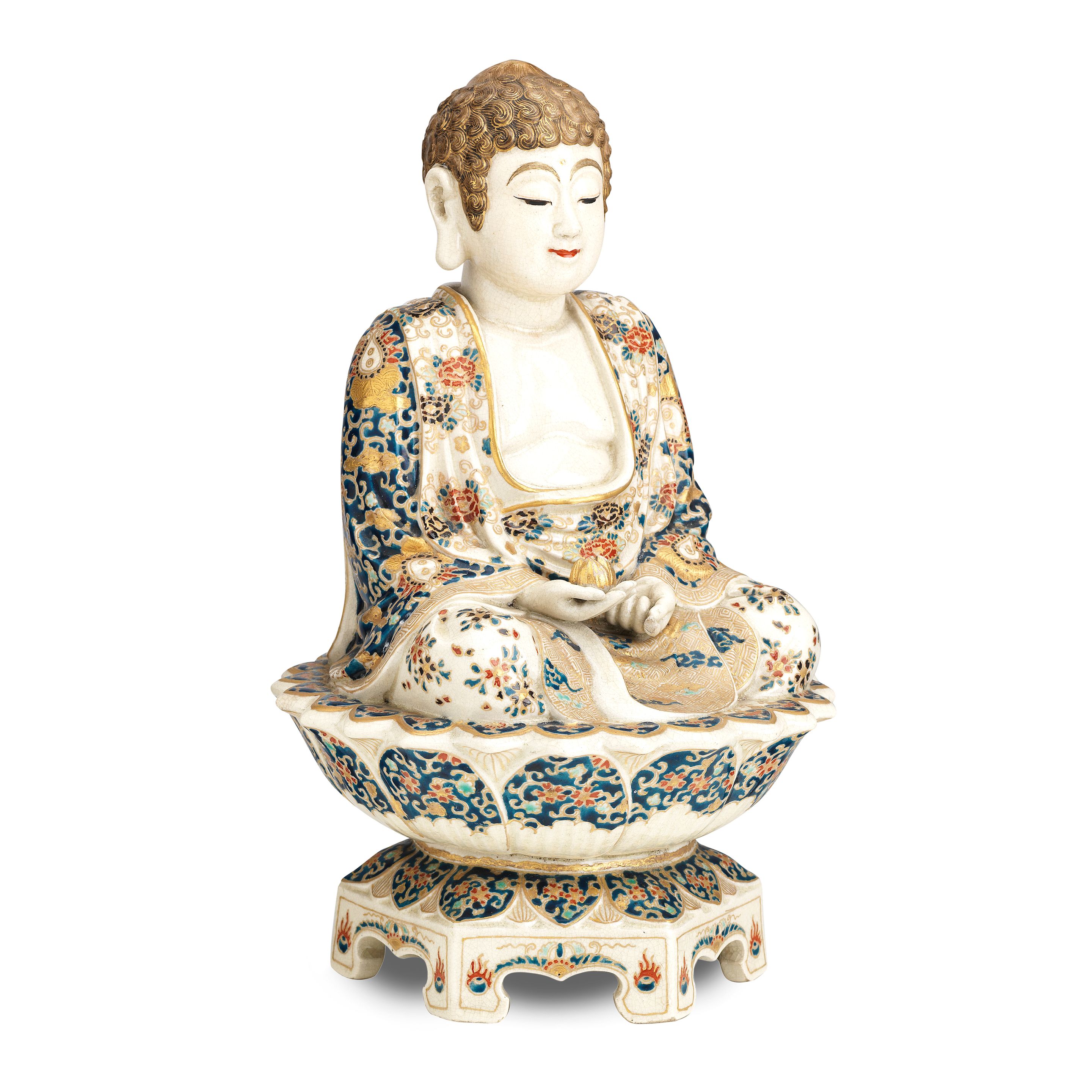 Bonhams : A Satsuma figure of Buddha By Kizan, Meiji era