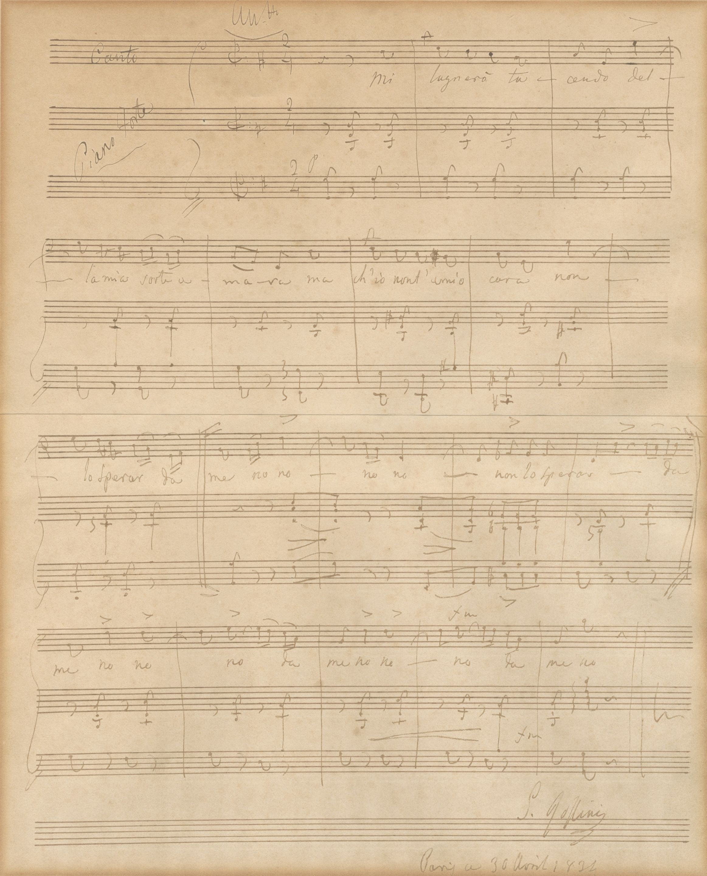Bonhams : MUSIC ROSSINI (GIOACHINO) Autograph manuscript signed (G ...
