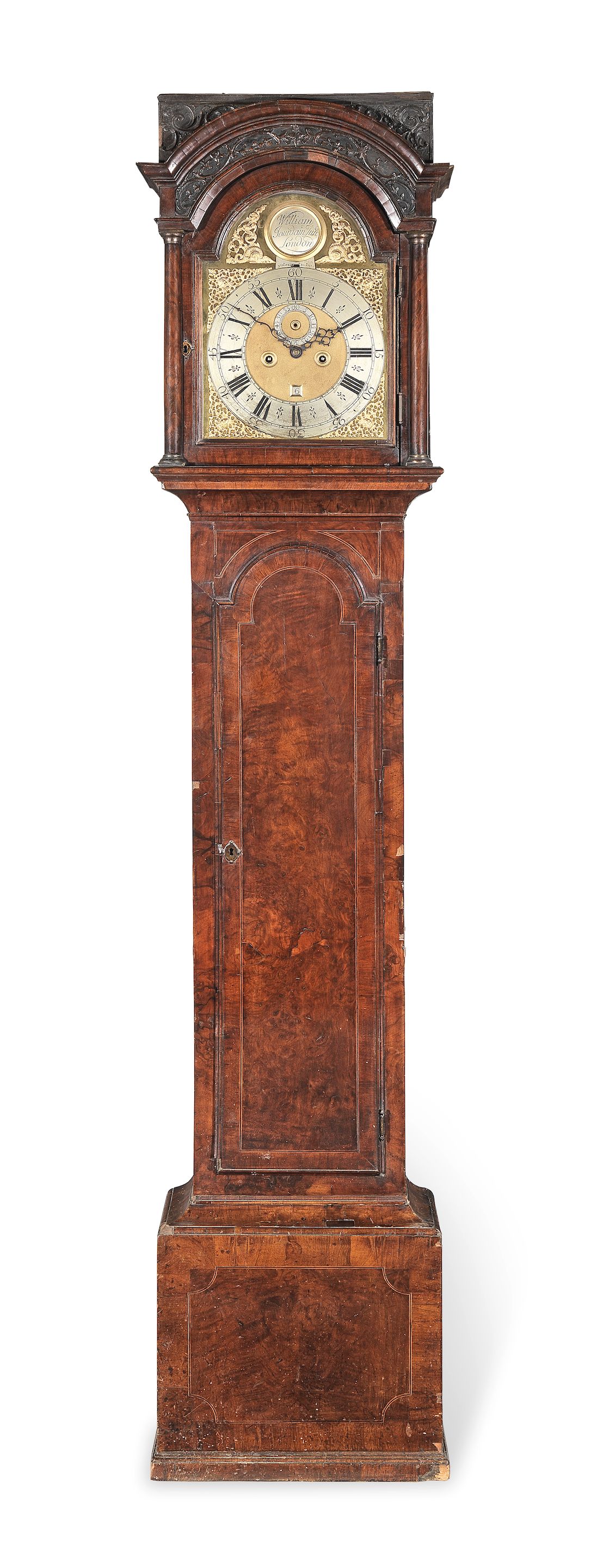 Bonhams : An 18th century walnut longcase clock signed William Jourdain ...