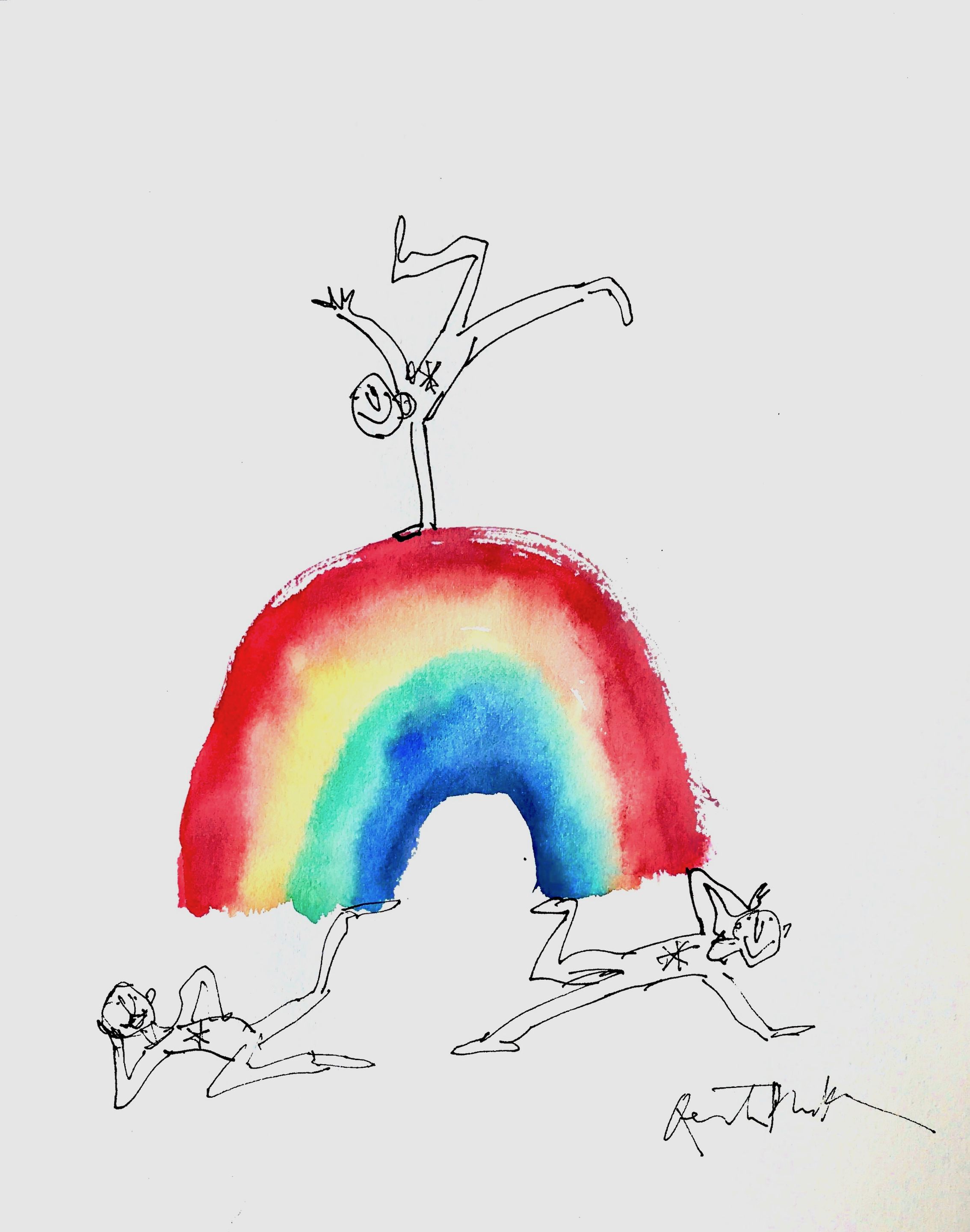 Bonhams : Sir Quentin Blake (British, born 1932) Acrobats (unframed ...