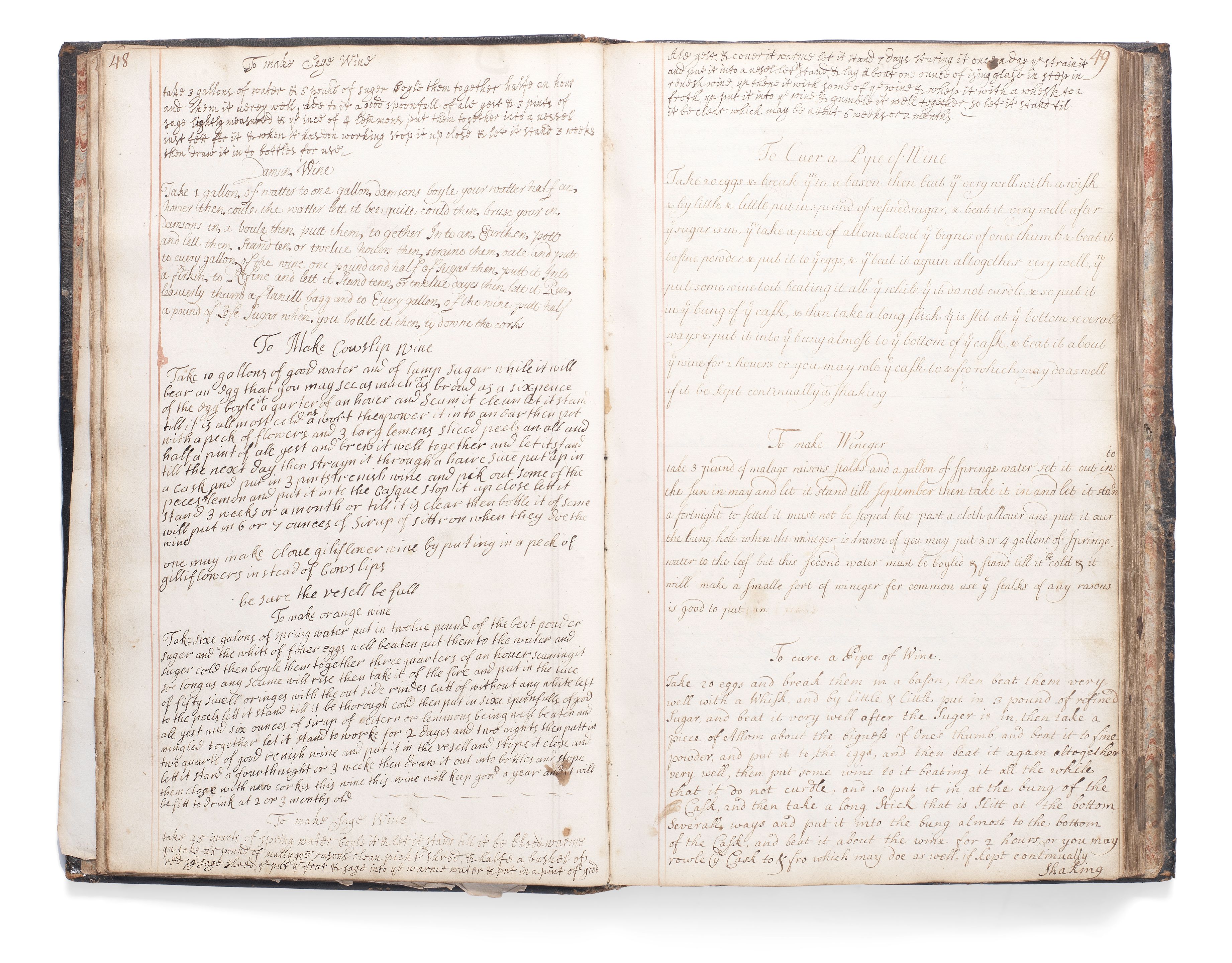 Bonhams : MANUSCRIPT RECIPE BOOK - EAST ANGLIAN QUAKERS Culinary and ...