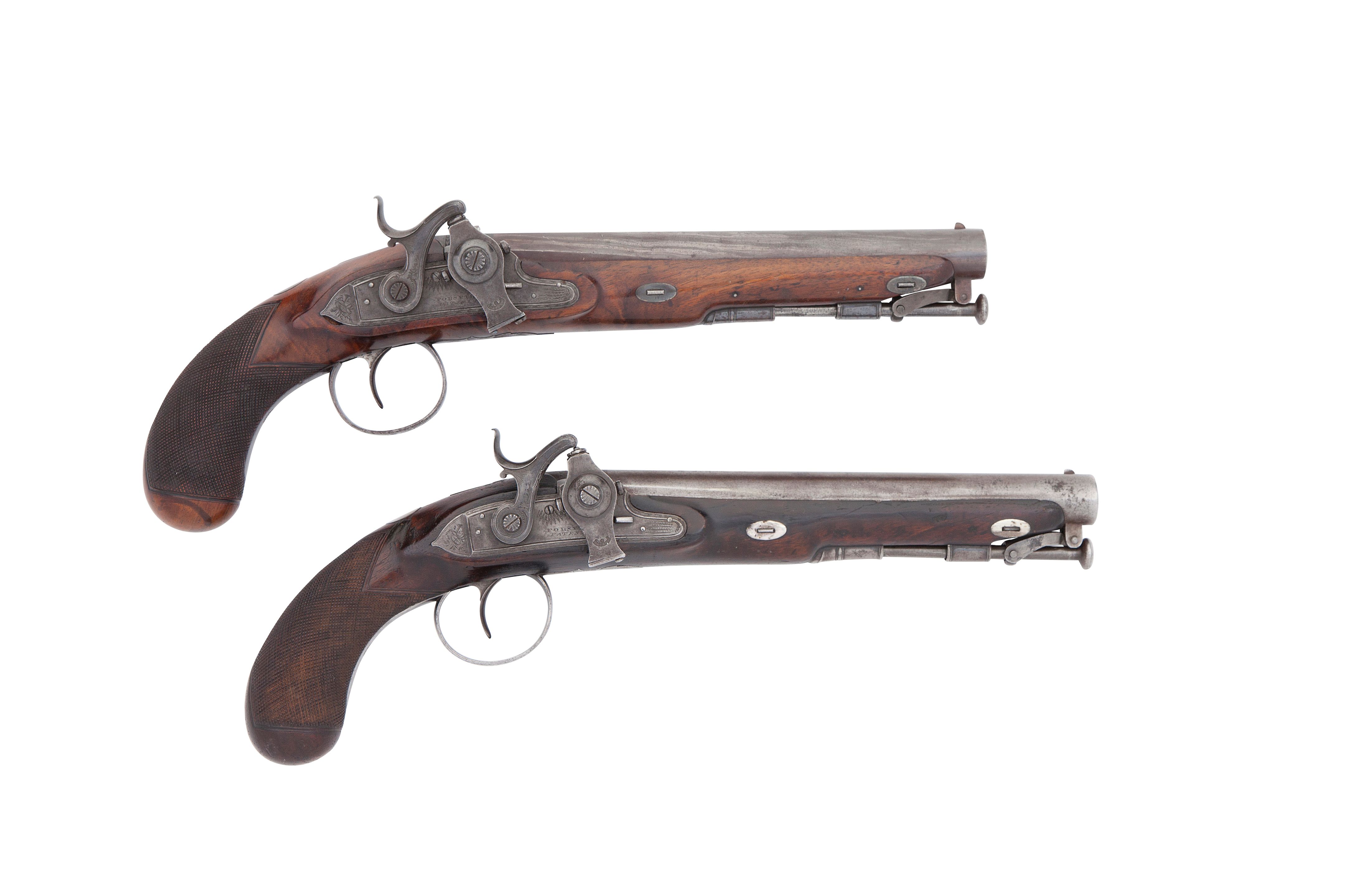 Bonhams : A Very Rare Pair Of 16-Bore Forsyth Patent Roller Primer ...