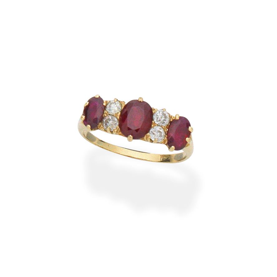 Bonhams : Ruby and diamond ring