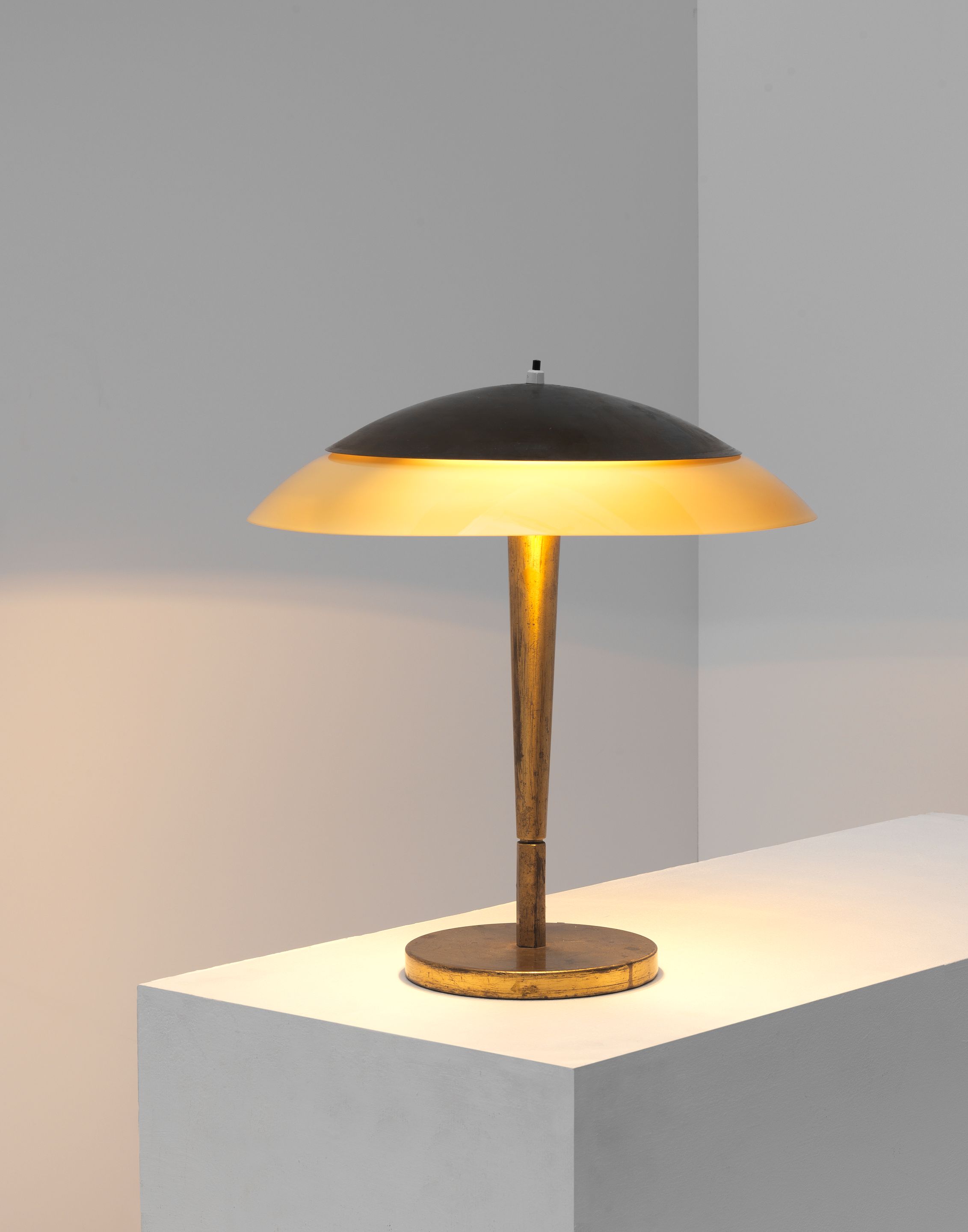 50s Table Lamps Vintage Large Italian Solid Brass Table Lamp, 50s