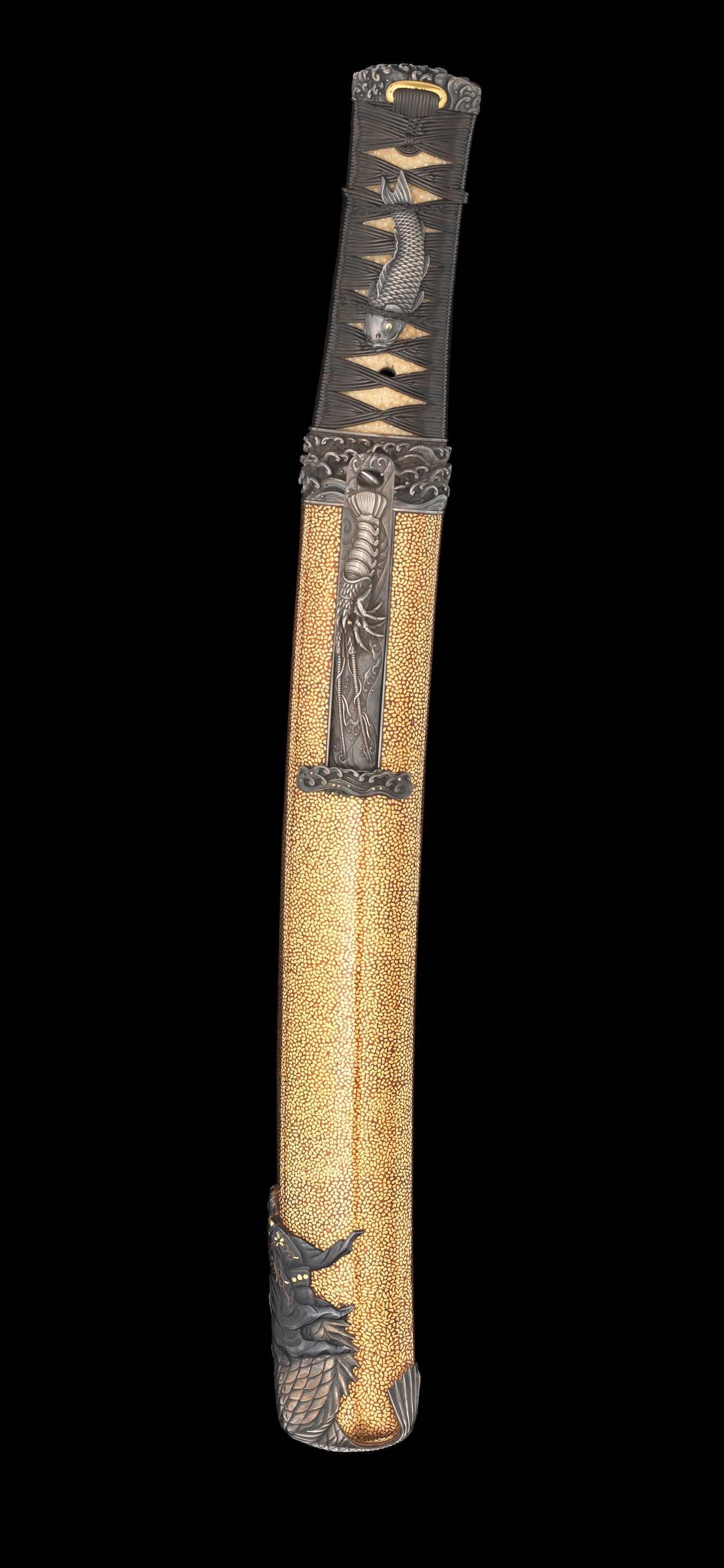 Bonhams : A finely mounted aikuchi The blade after Umetada Myoju, Edo ...