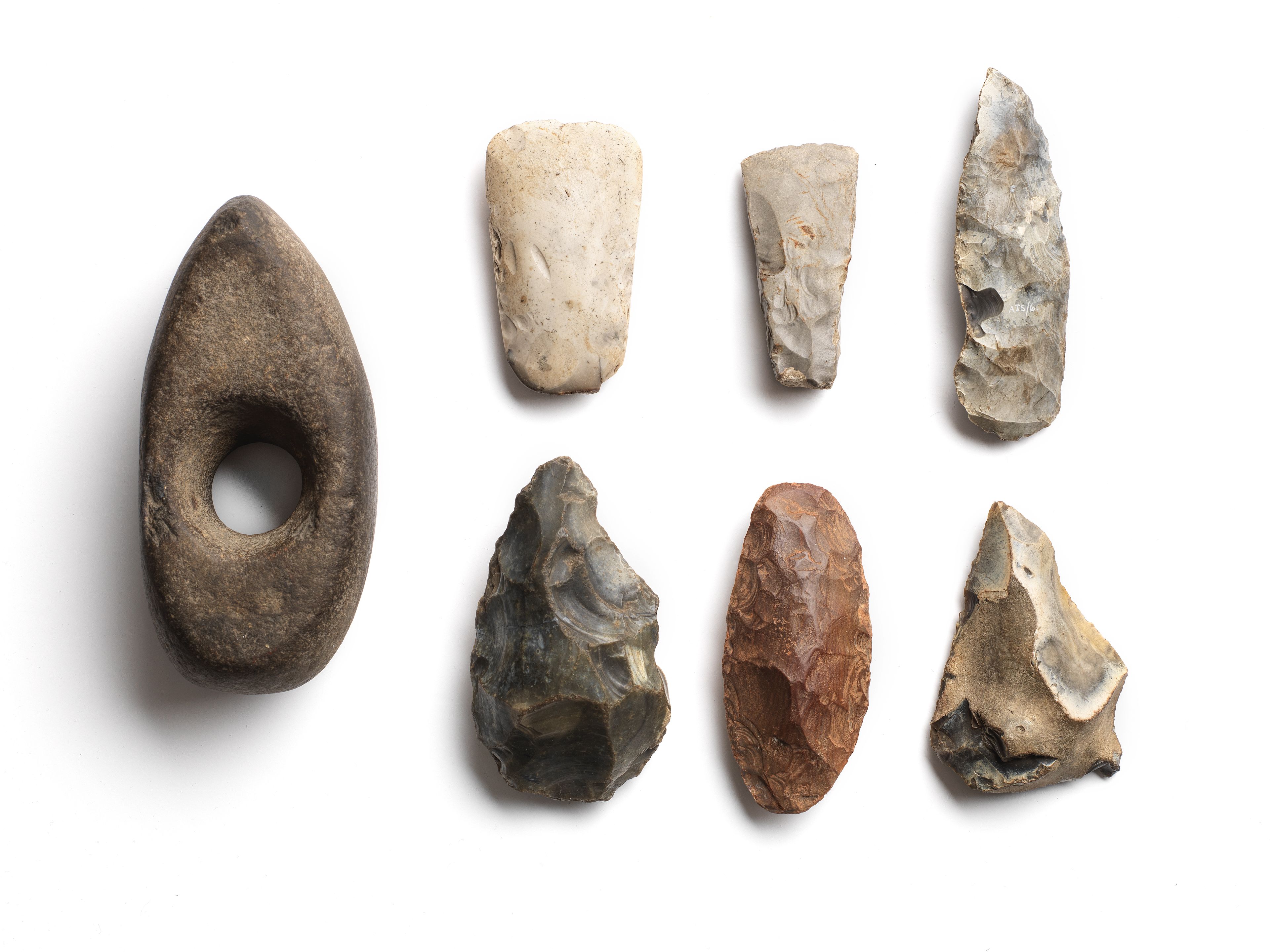 Mesolithic Stone Age Tools Tuff, Flint, And Hazelnuts: Final