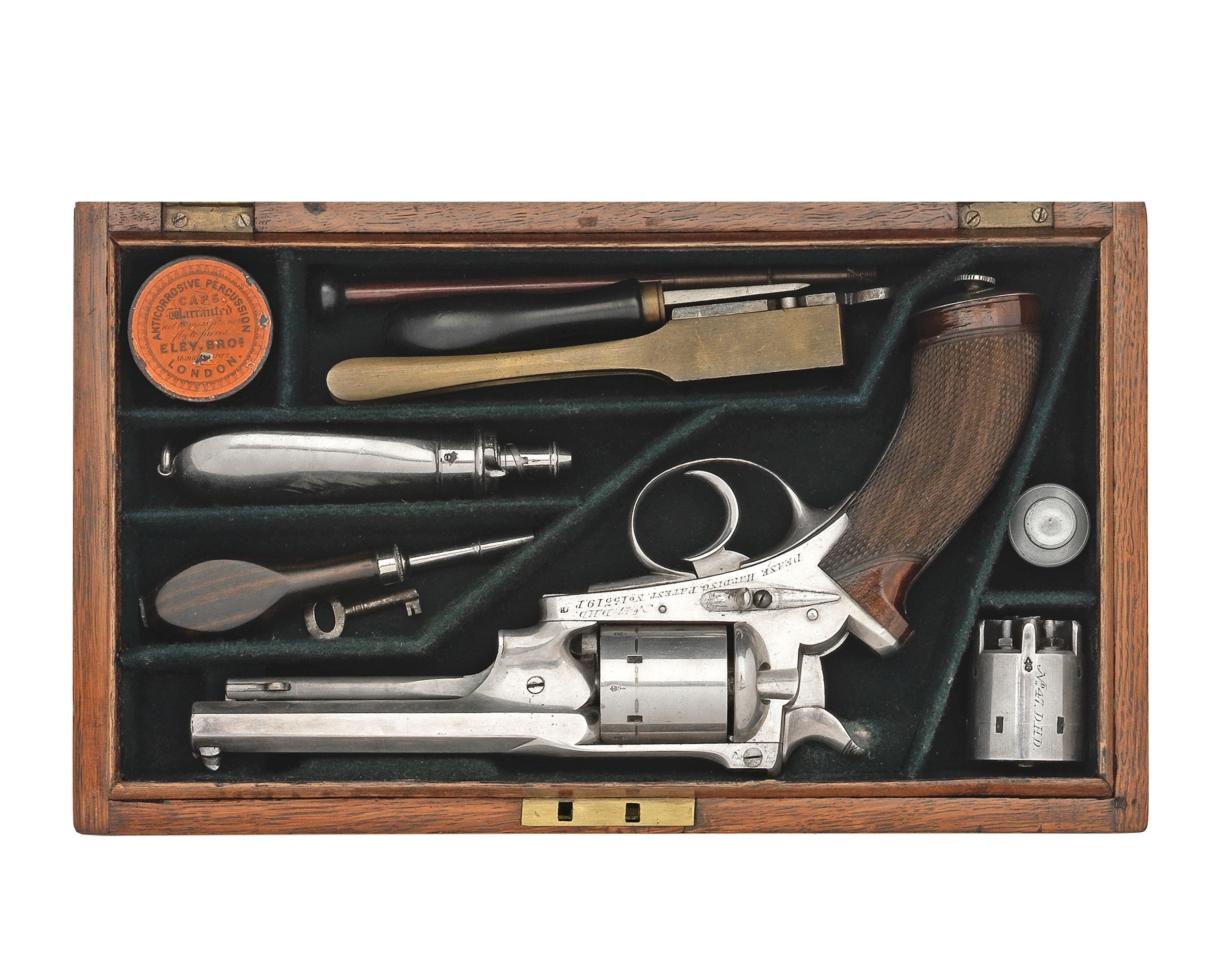 Bonhams : A Very Rare Cased .32 Percussion Deane-Harding Patent Double ...