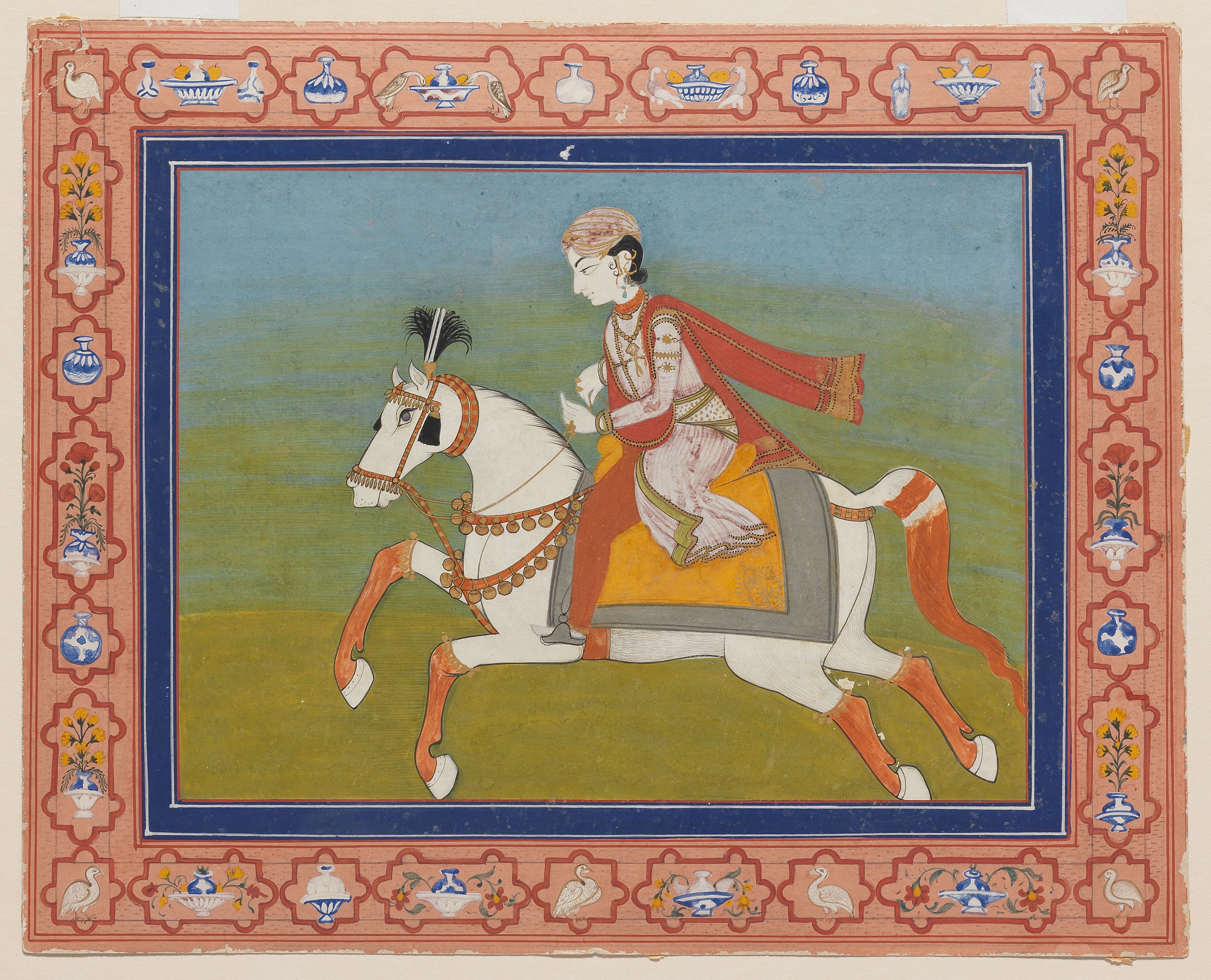 Bonhams : A young prince, possibly Duleep Singh, on horseback North ...