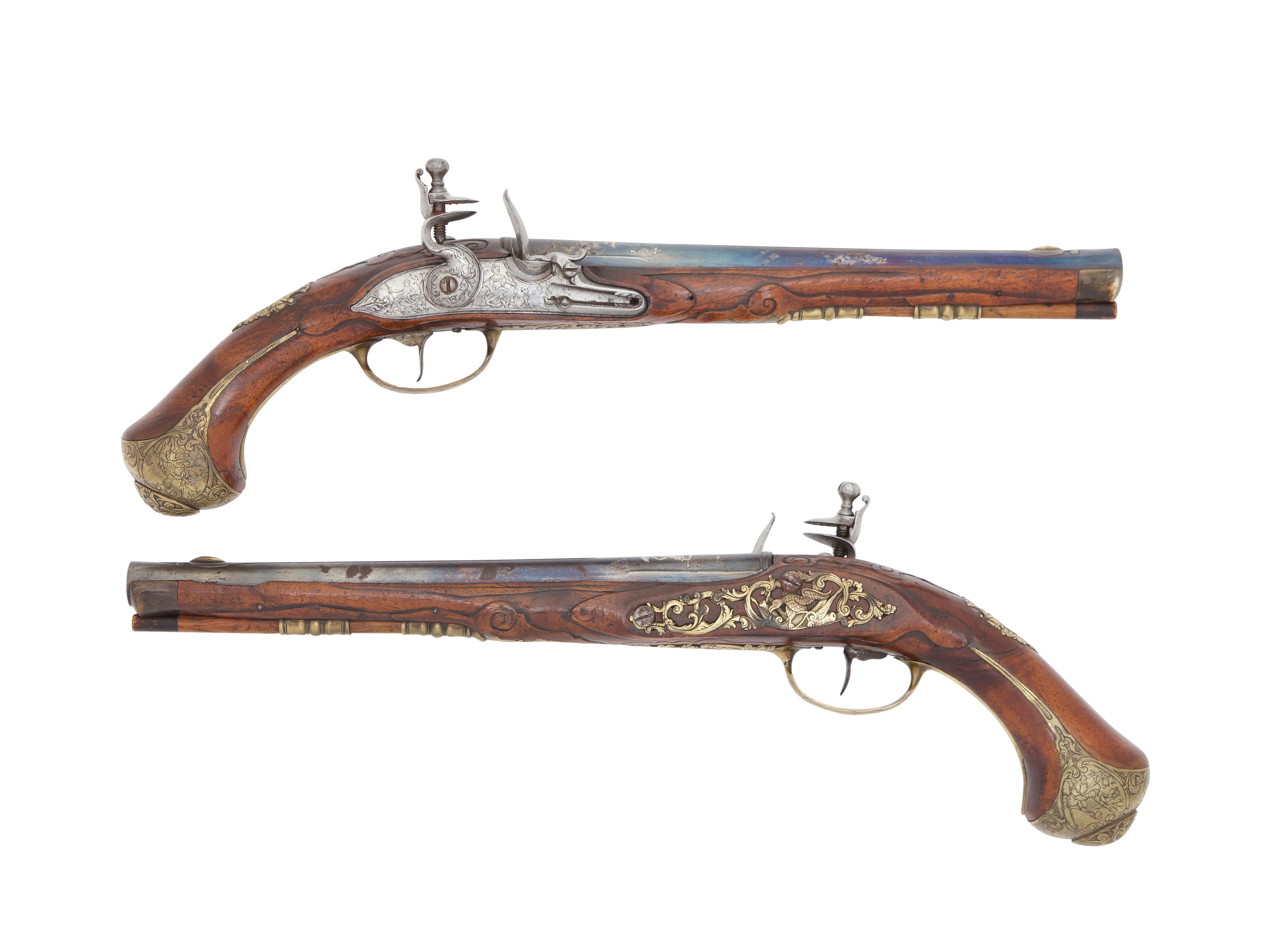 Bonhams : A Pair Of Austrian 25-Bore Flintlock Holster Pistols (2)
