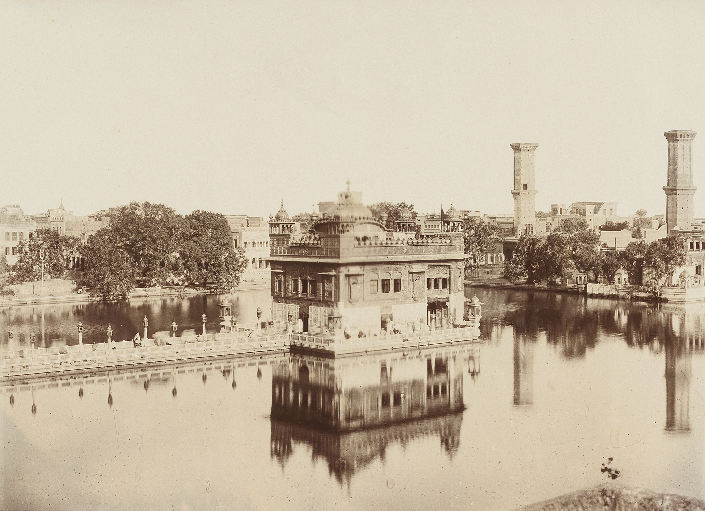 Bonhams : A view of the Golden Temple and the minarets of the Ramgarhia ...
