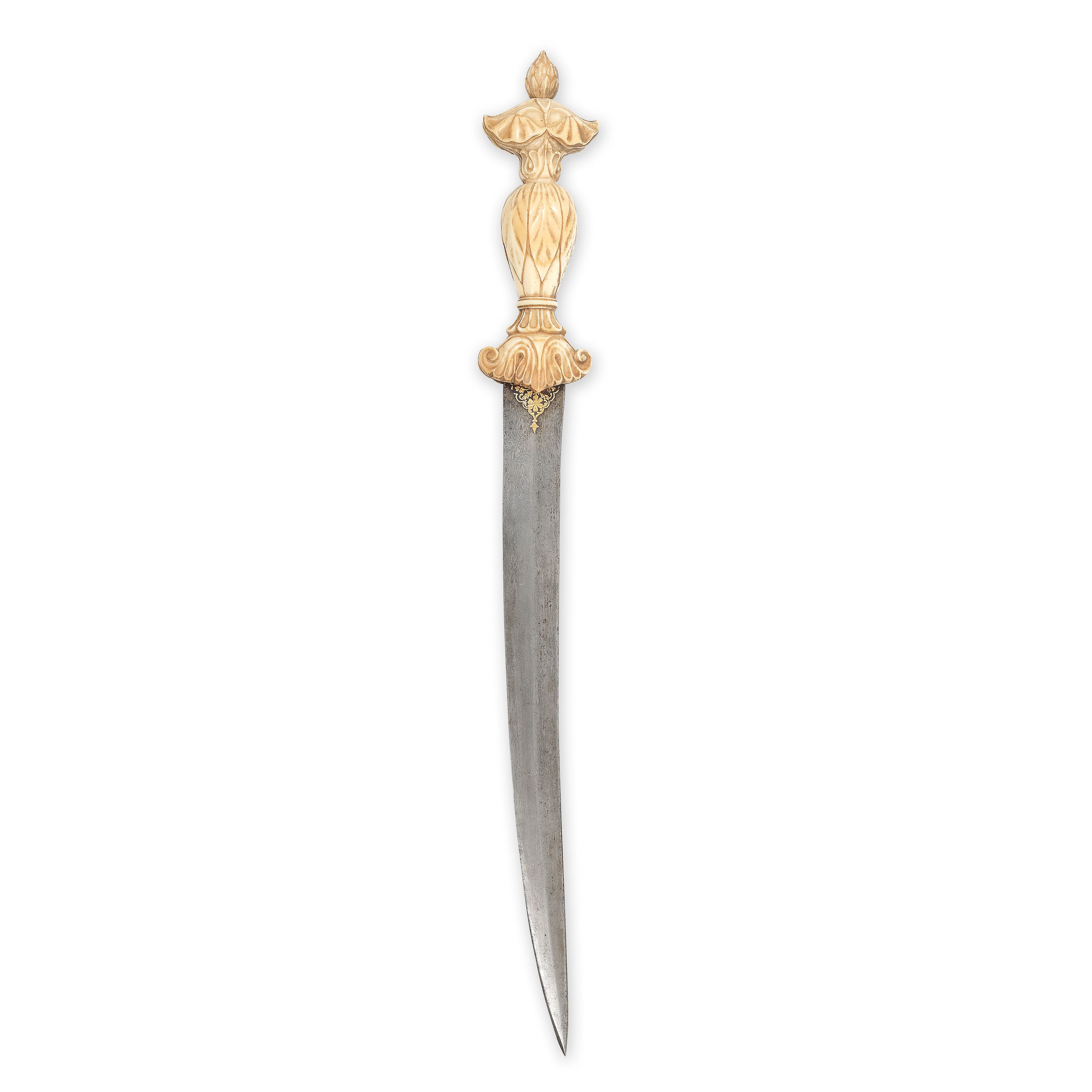 Bonhams : A Mughal ivory-hilted steel dagger (khanjar) Rajasthan, 18th ...