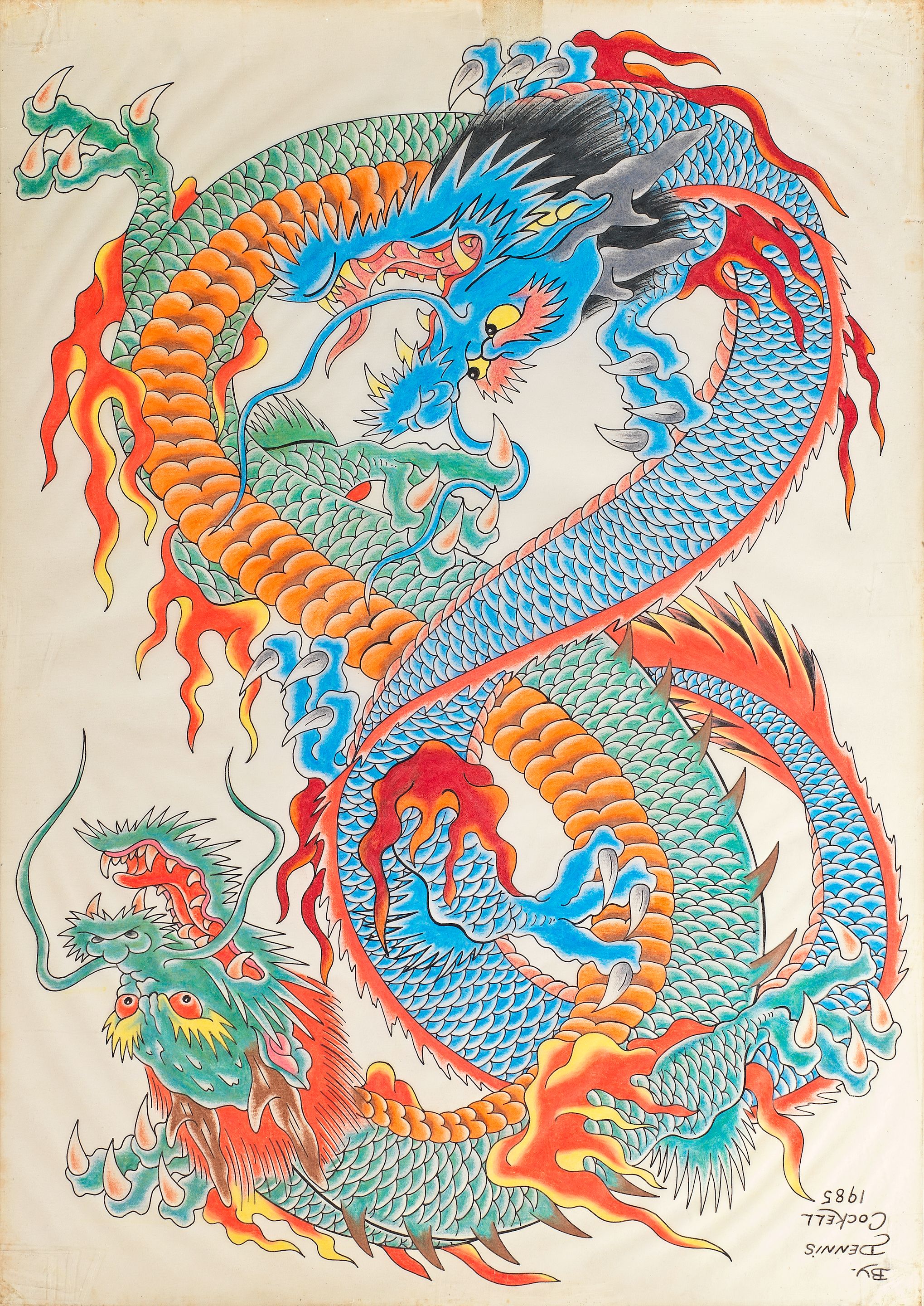 Bonhams : Dennis Cockell A Group of Large Tattoo Flash, 1977-1986