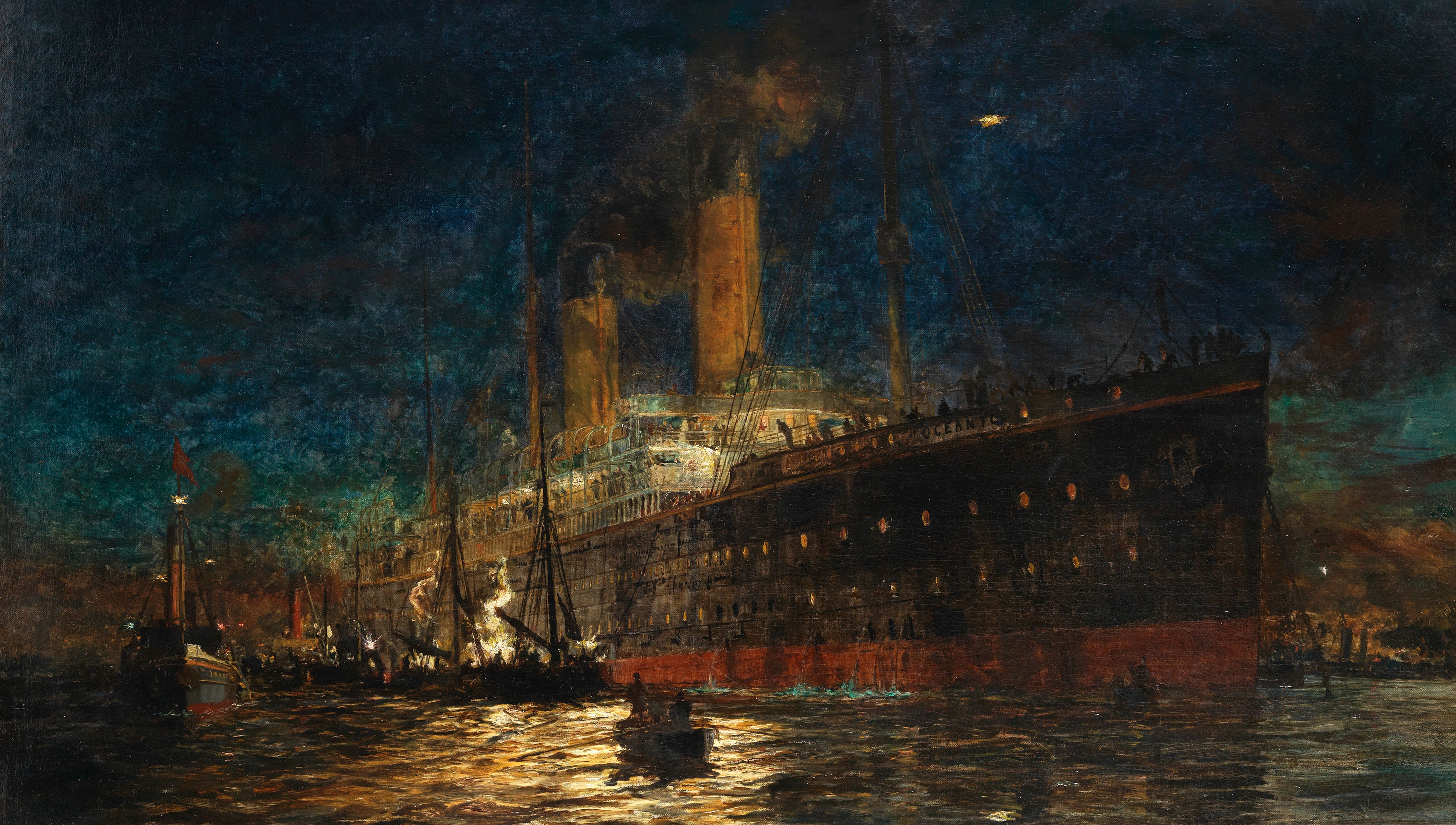 Bonhams : William Lionel Wyllie, R.A. (British, 1851-1931) The White Star liner Oceanic (II ...