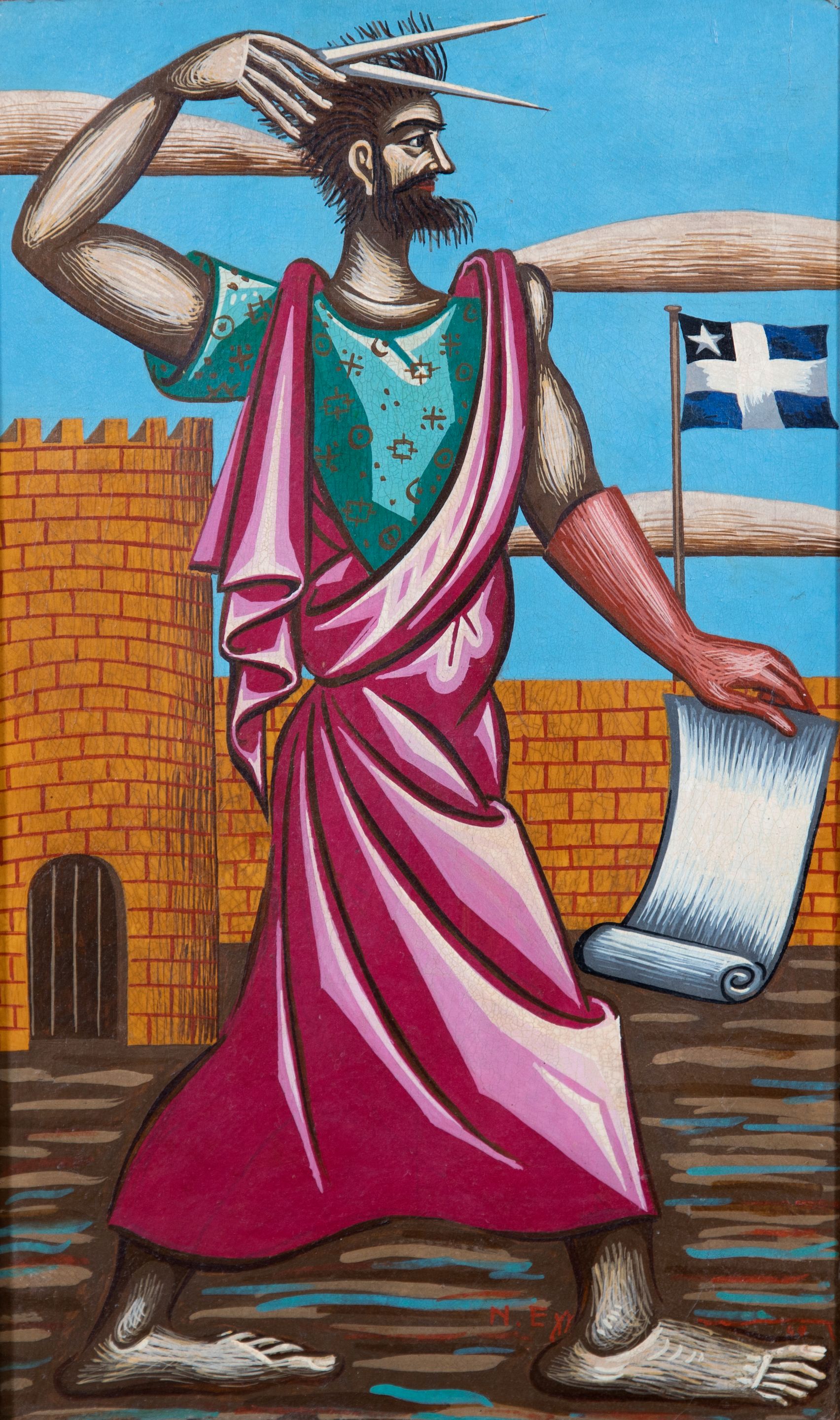 Bonhams : Nikos Engonopoulos (Greek, 1907-1985) Dédale (Peint en 1949 ...