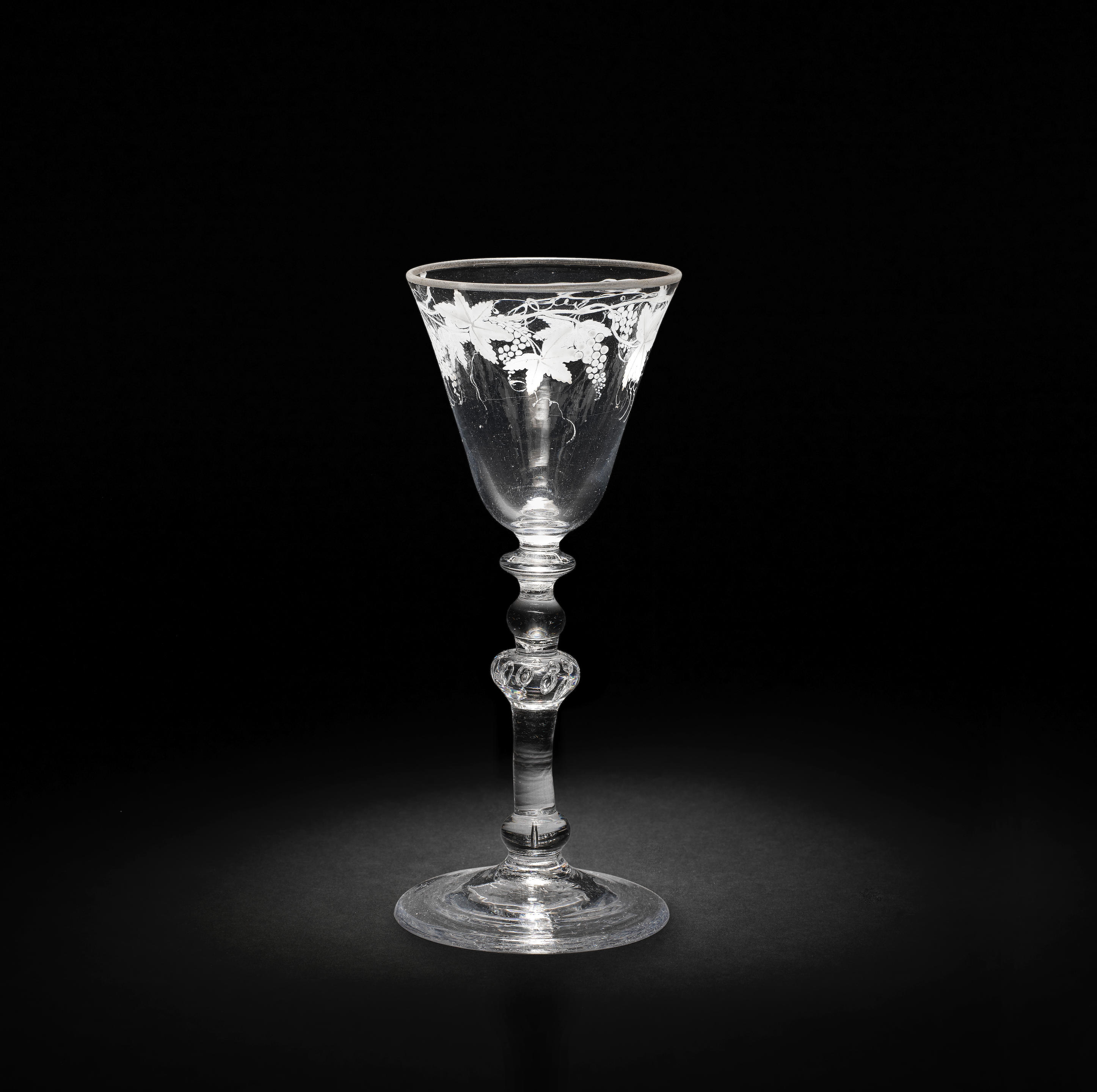 Bonhams A Very Rare Beilby Enamelled Light Baluster Wine Glass Circa