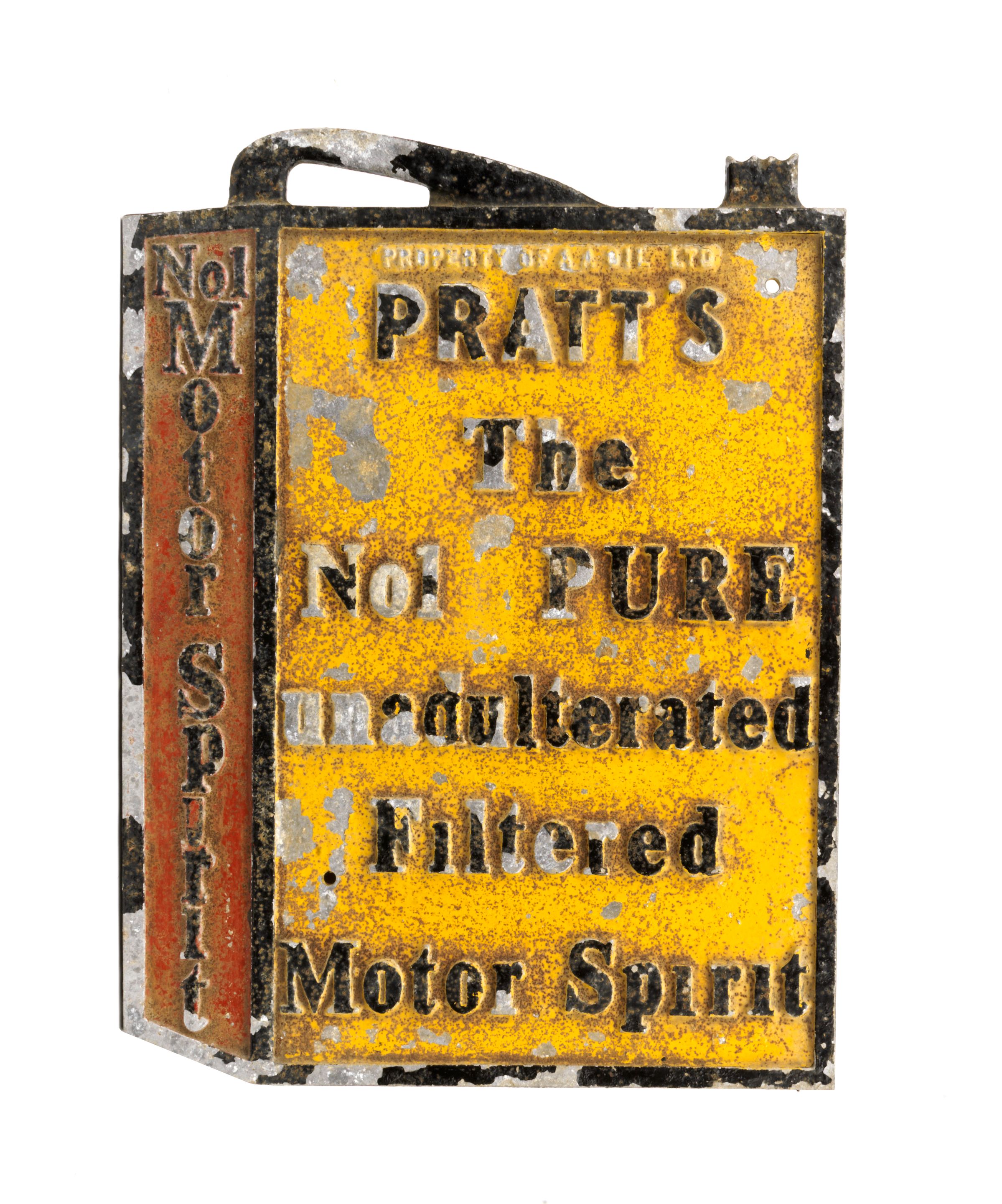 Bonhams Cars : A replica Pratts No. 1 Motor Spirit cast aluminium sign,