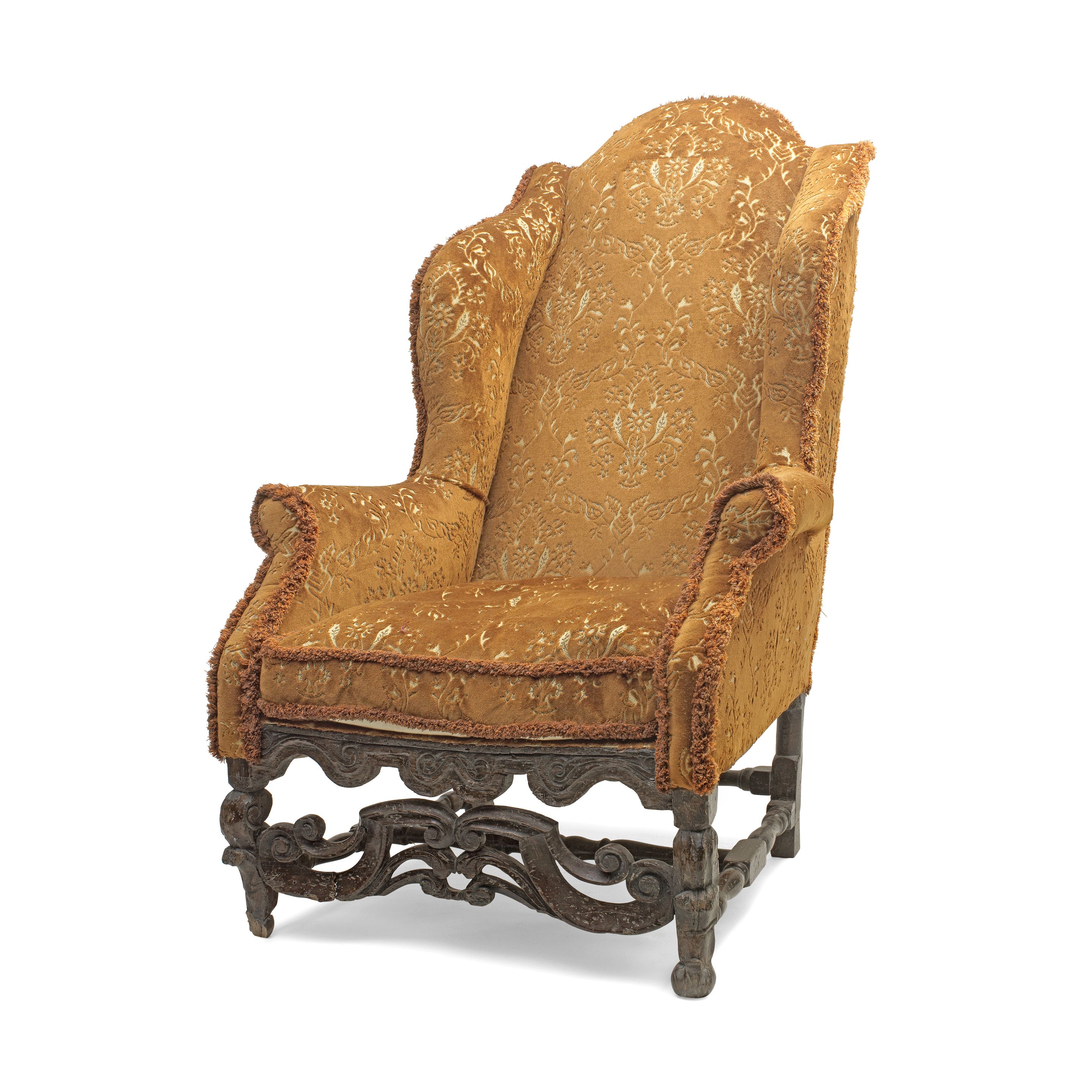 Bonhams : A late 17th century oak framed wingback armchair