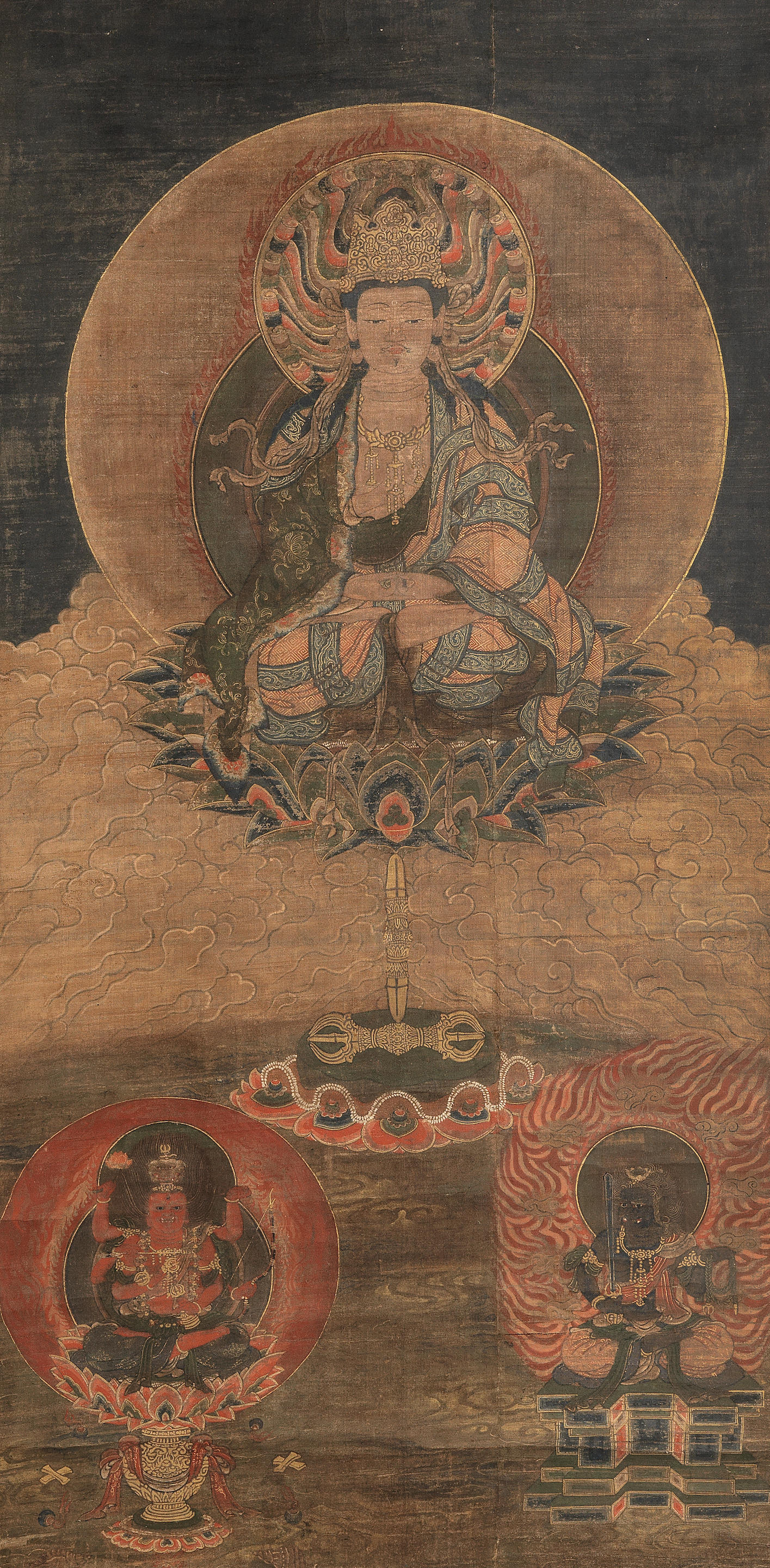 Bonhams Anonymous Miroku Bosatsu With Attendant Guardian Kings