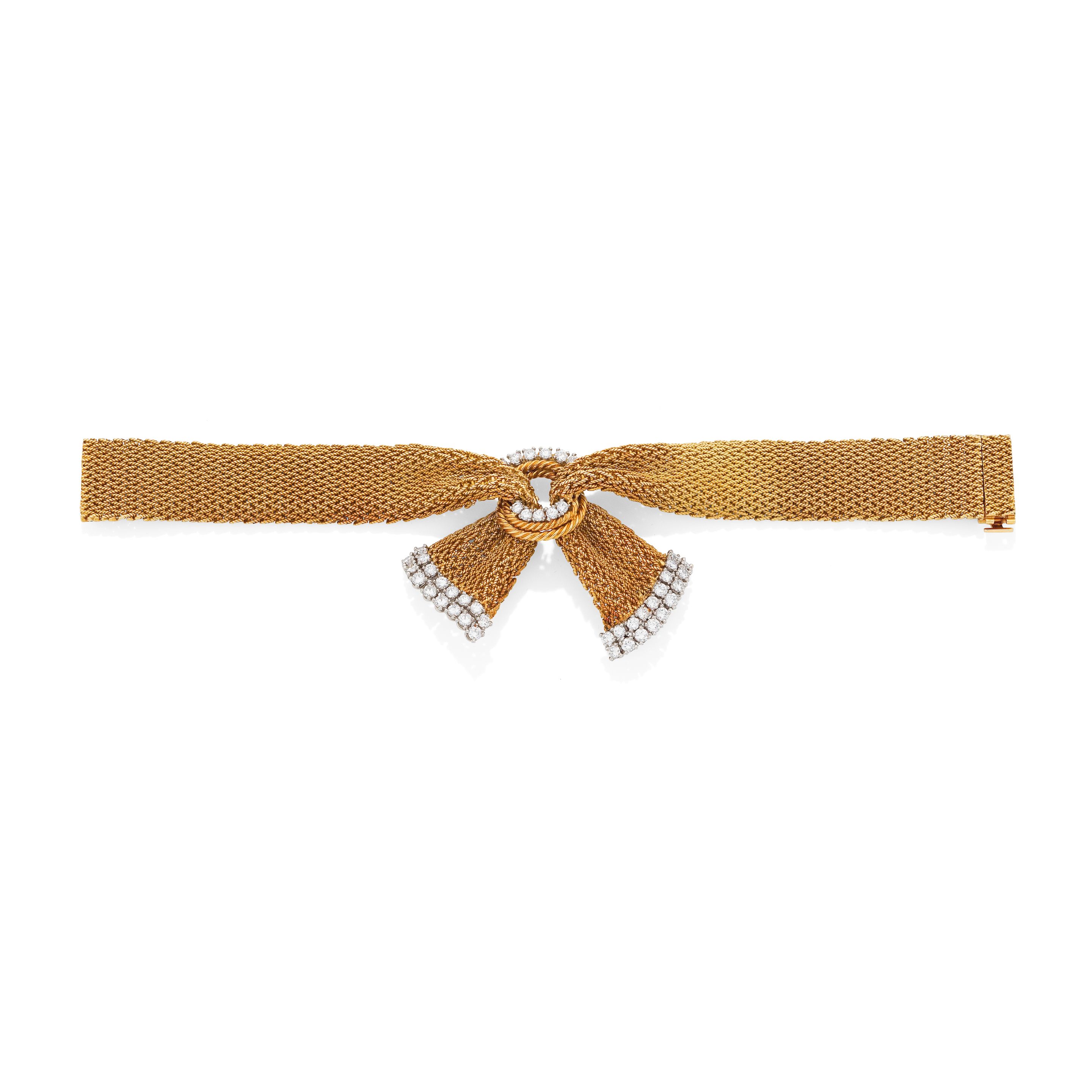 Bonhams : GARRARD GOLD AND DIAMOND BRACELET, CIRCA 1962