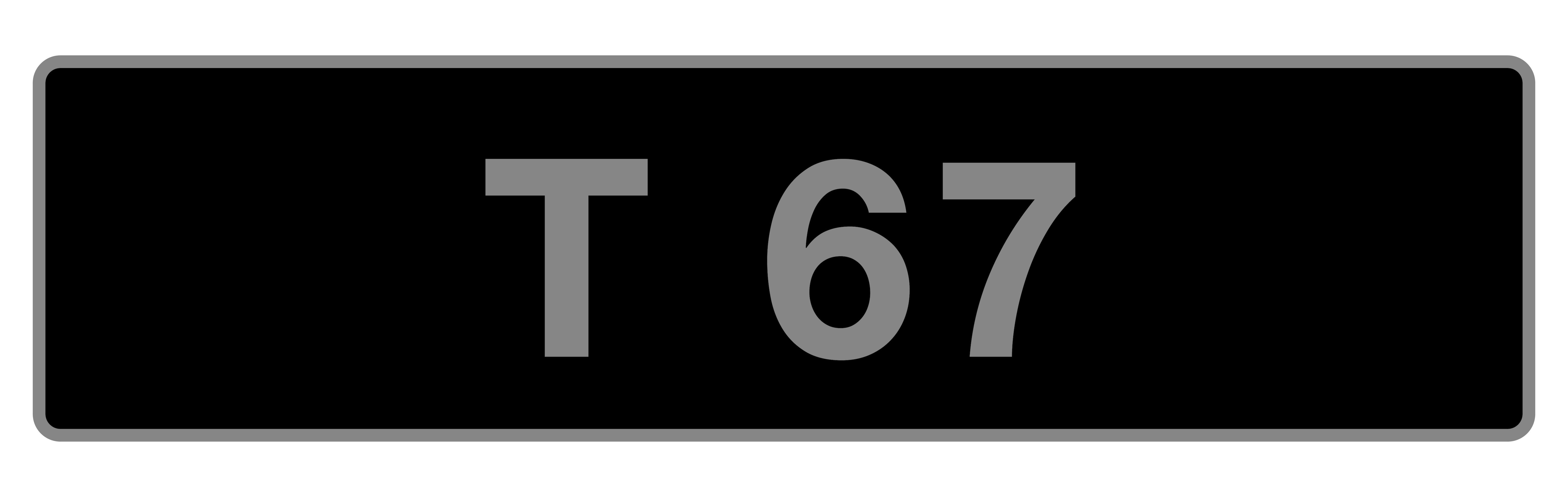 Bonhams Cars : 'T 67' UK Vehicle Registration Number,