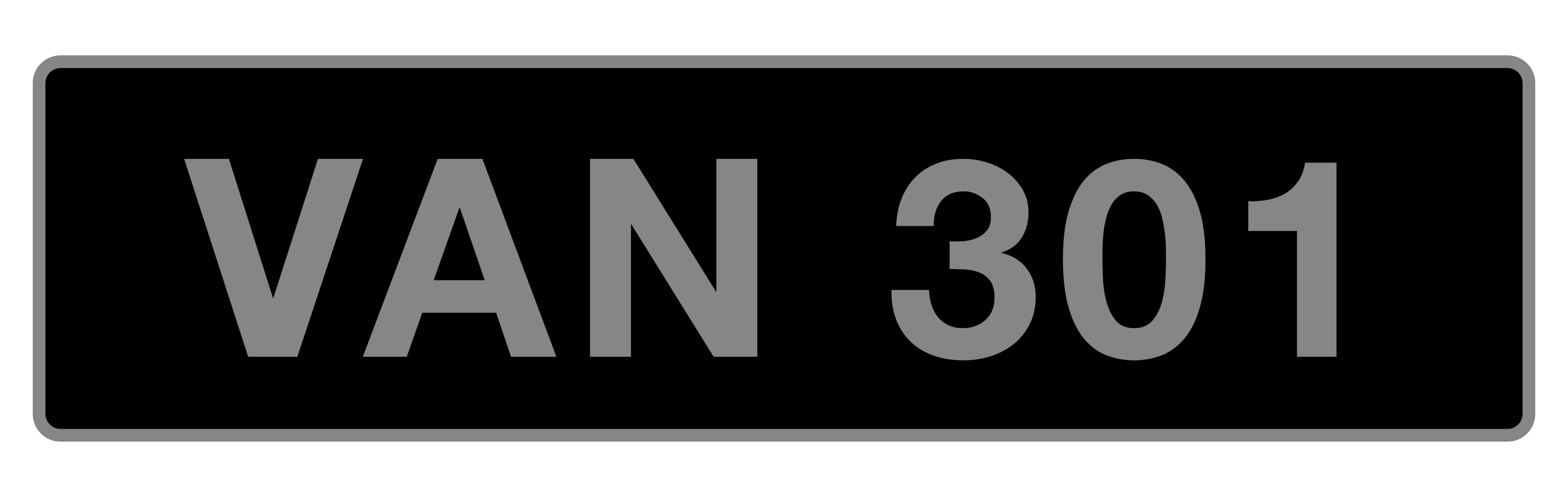 Bonhams Cars : 'VAN 301', UK Vehicle Registration Number,