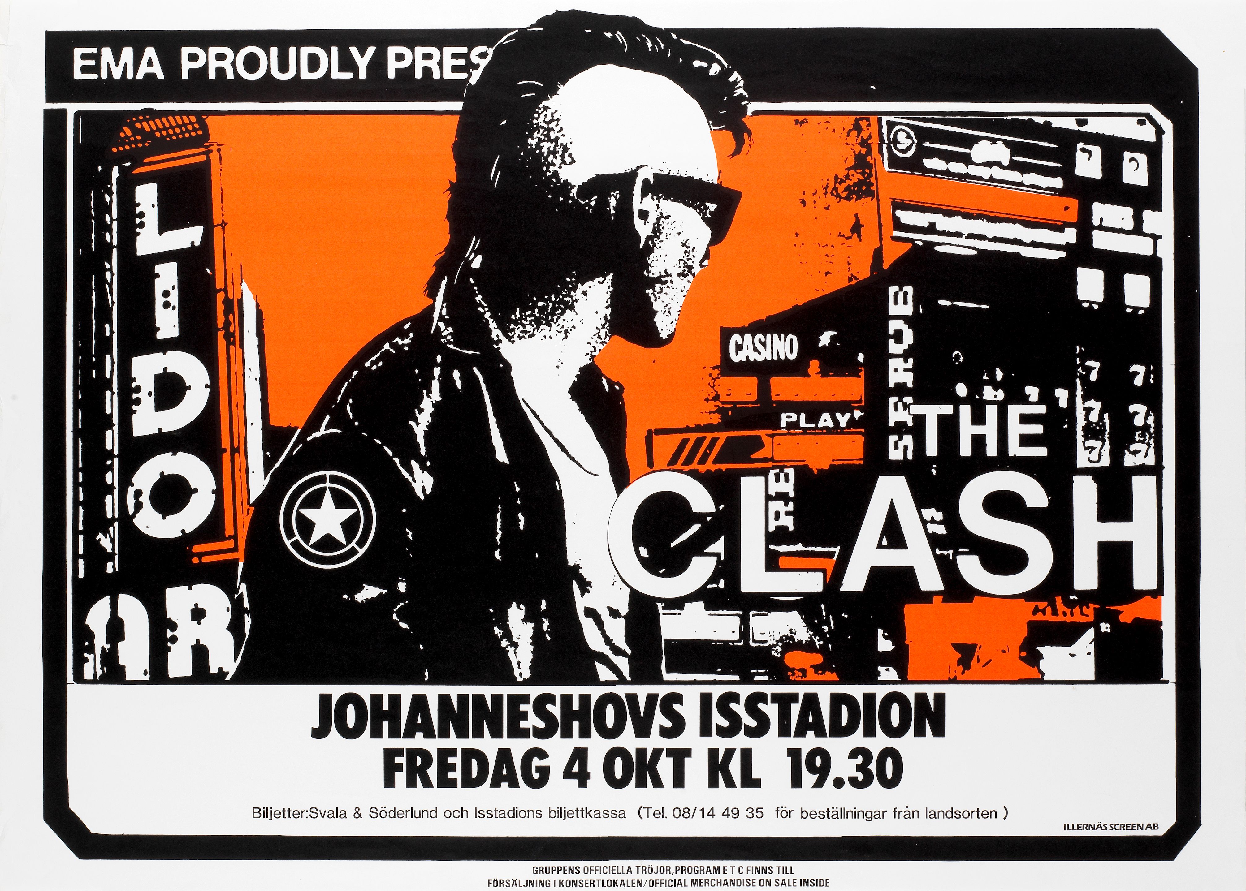 Bonhams : The Clash A Swedish Tour Poster, Friday 4th October, 1980's,