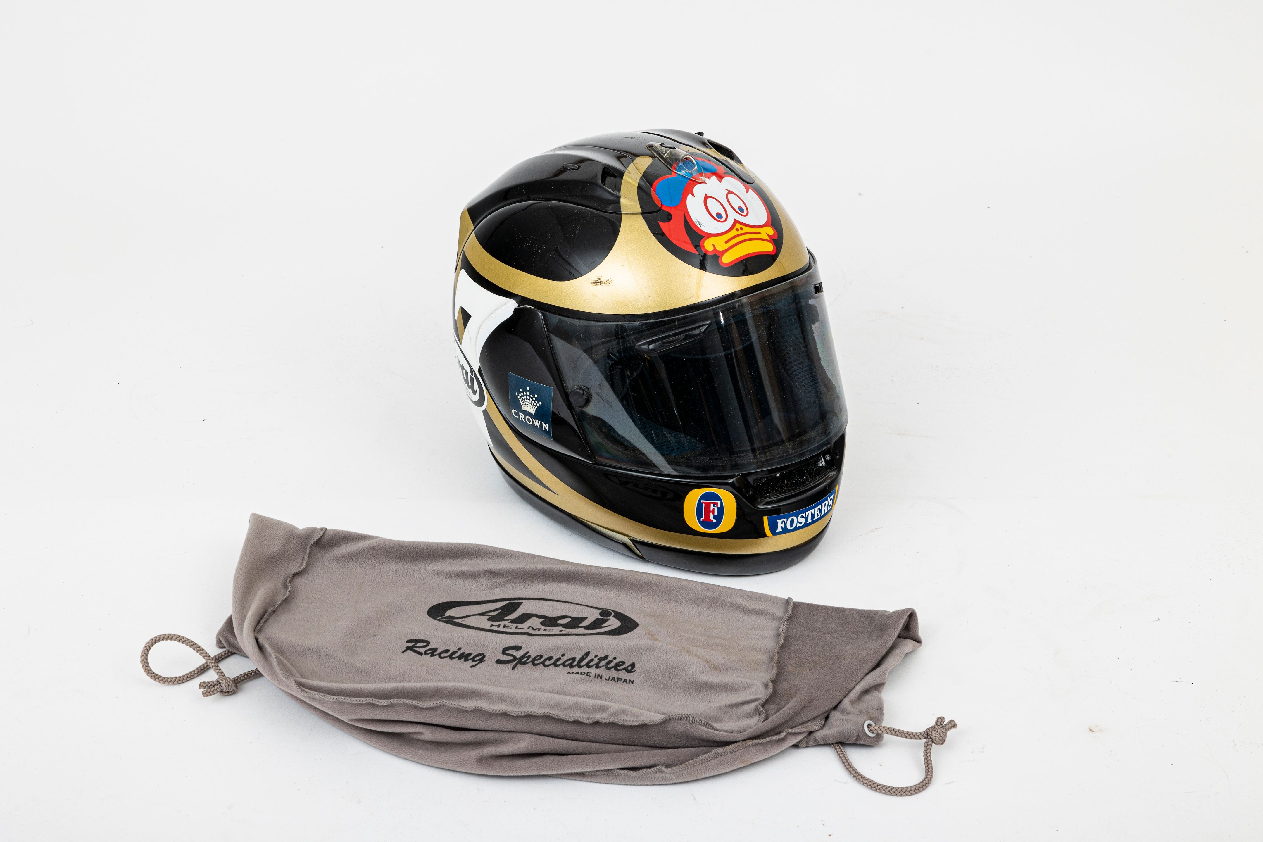 Bonhams Cars : A Barry Sheene race worn Arai helmet